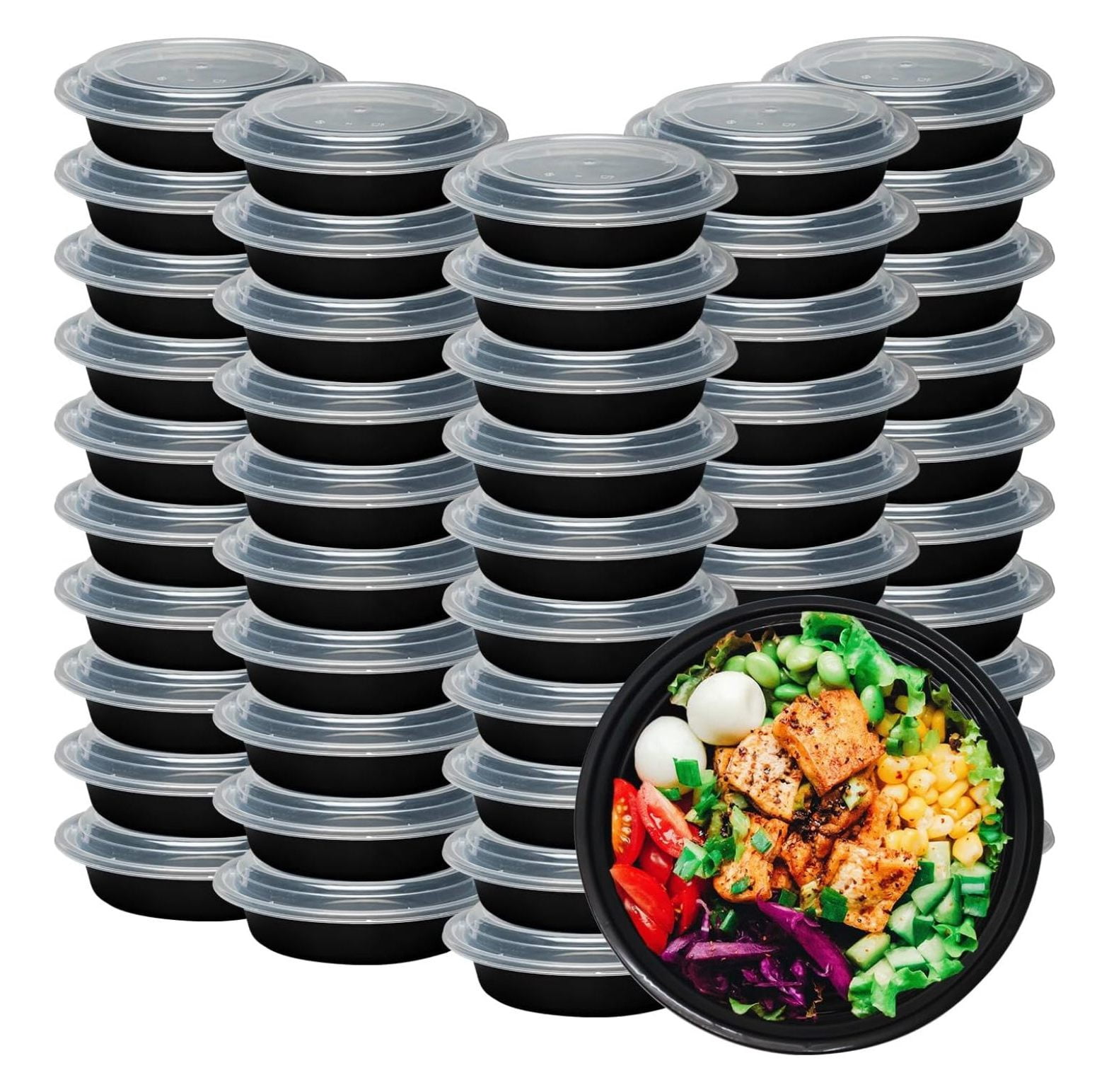 Meal Prep Containers with Airtight Lids, BPA , Reusable Plastic Food ...