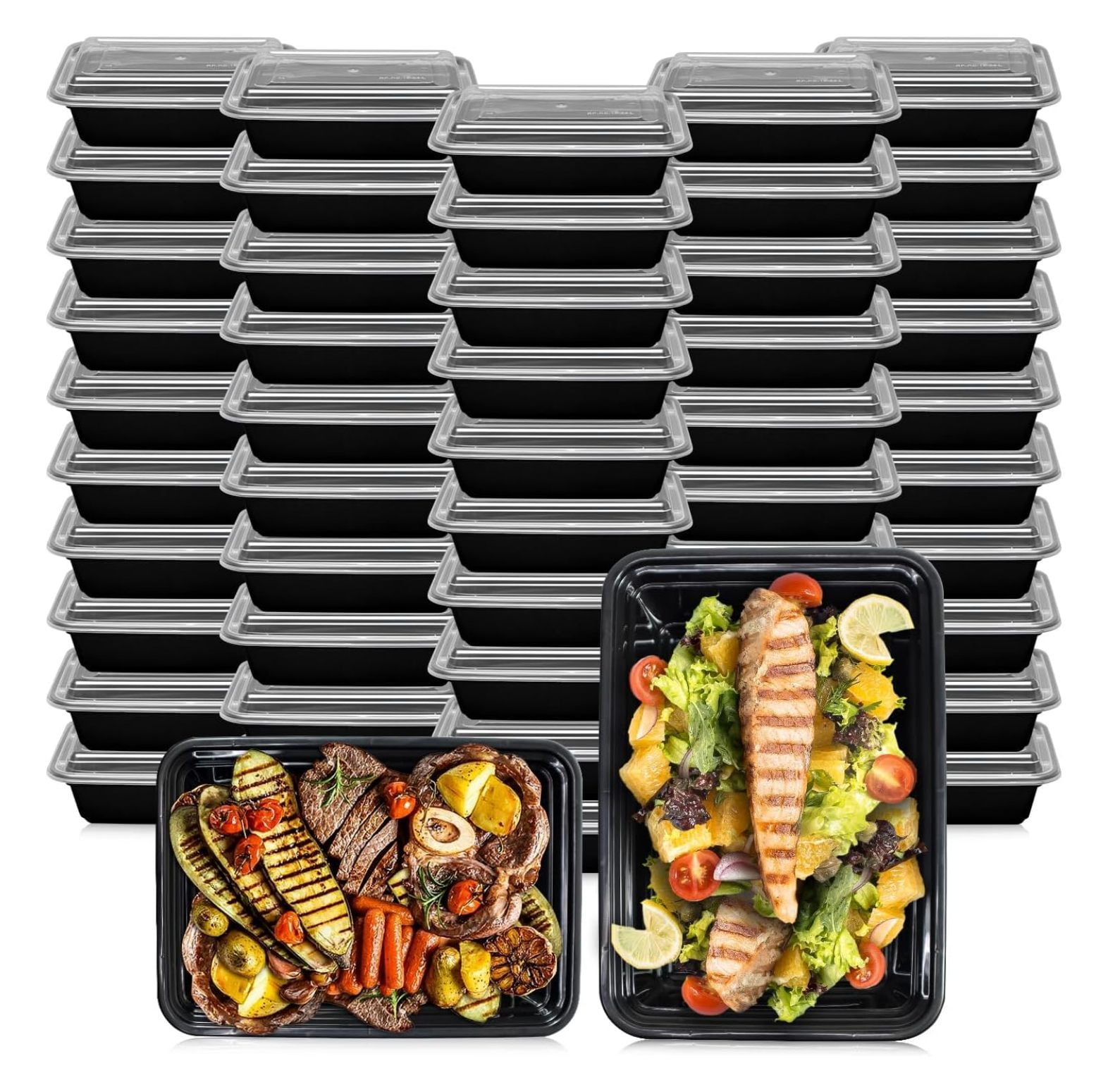 Meal Prep Containers with Airtight Lids, BPA , Reusable Plastic Food ...