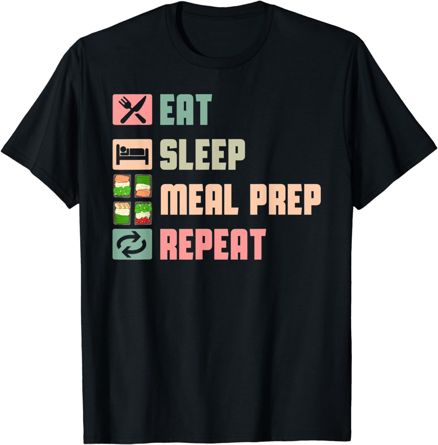 Meal Prep Ideas Weight Loss Fitness Container Recipes Cotton T-Shirt ...