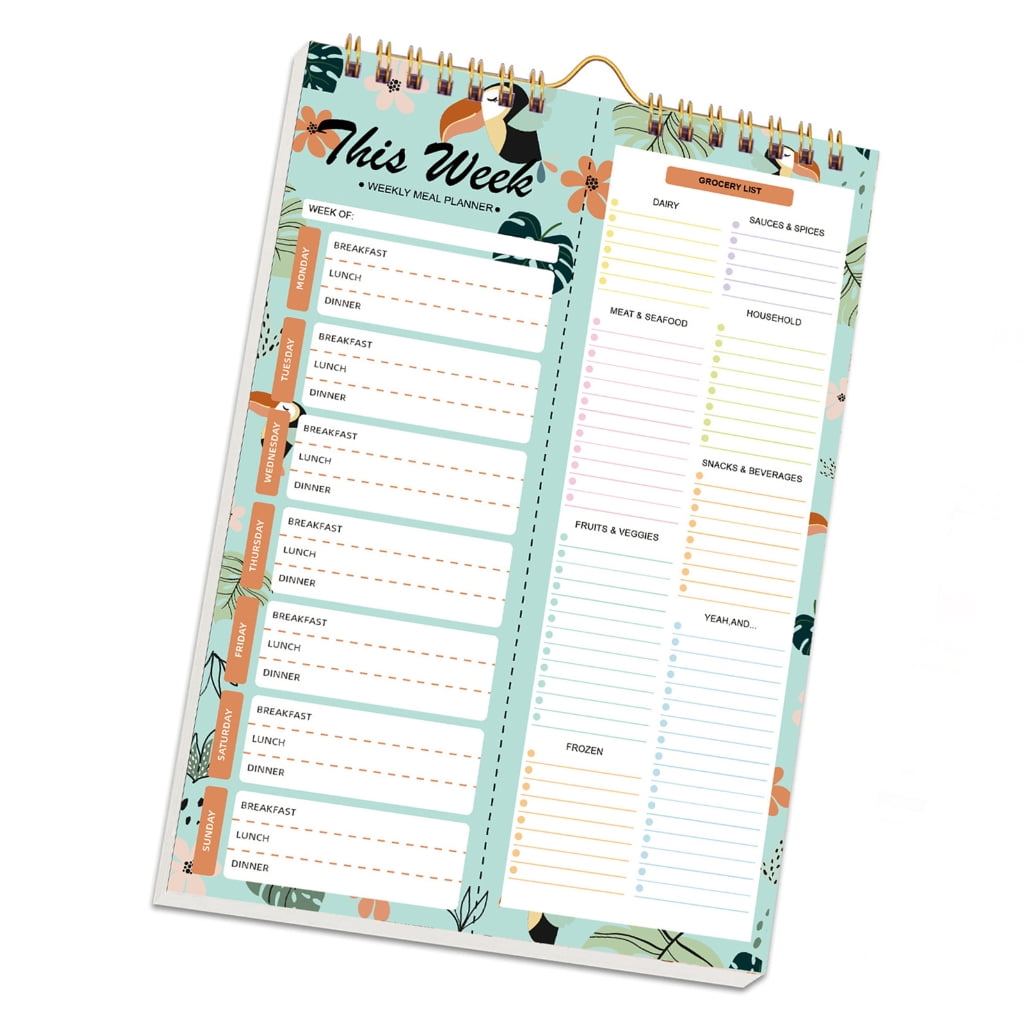 Meal Preparation Journal Pad Notebook With Tear Off Pages And Spirals ...
