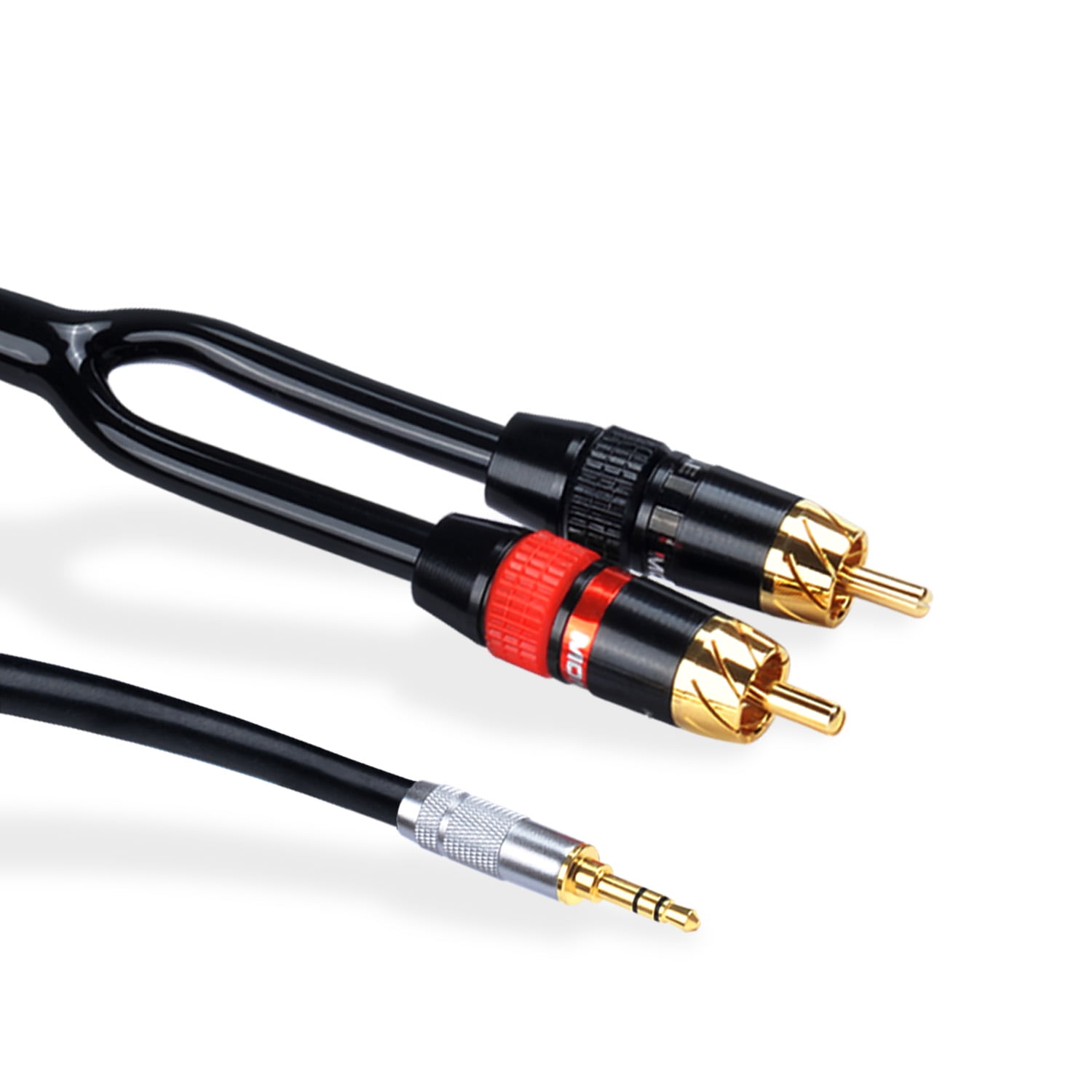 Meamaz 3.5mm Stereo Auxiliary to 2 x RCA Audio Cable Adapters (3.28ft ...