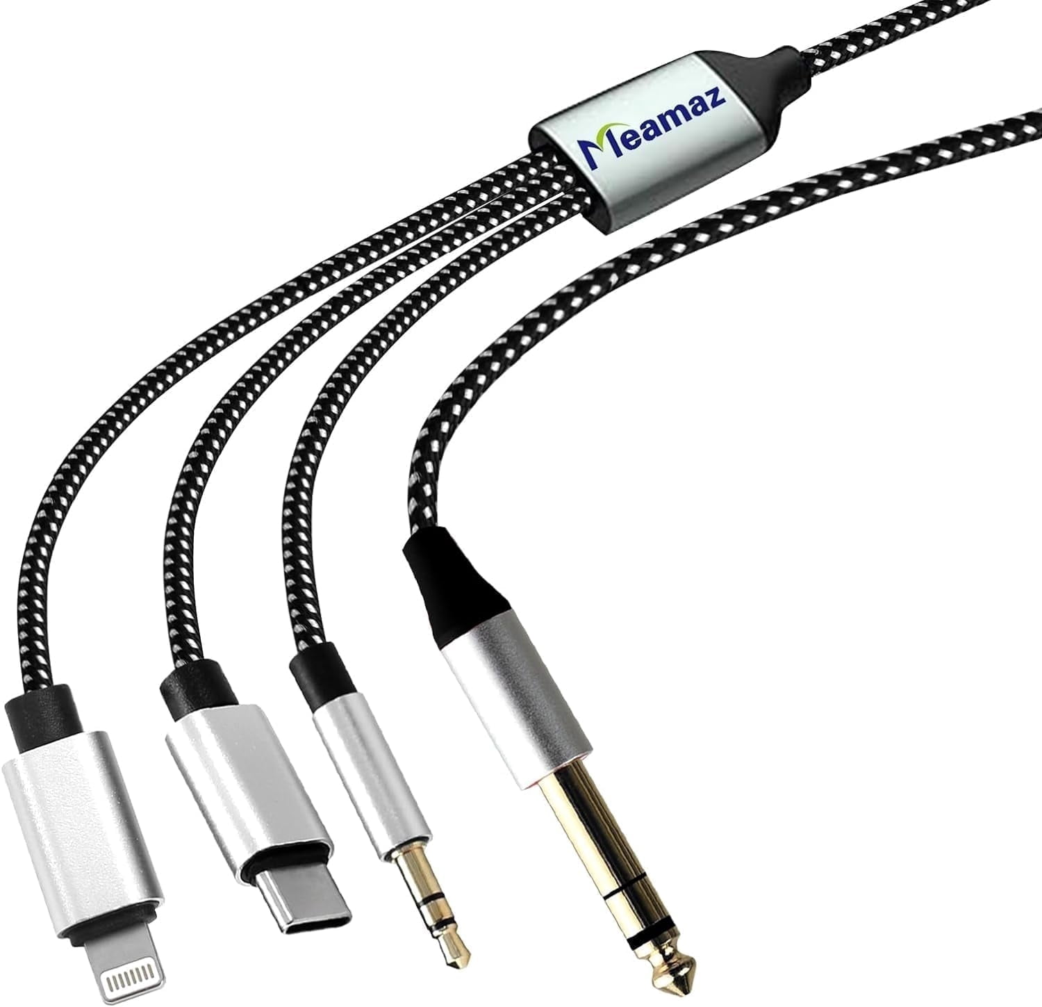 Meamaz 6.56FT 1/4 Inch TRS Cable, 3-in-1 Audio Cable for Headphone, Amp ...