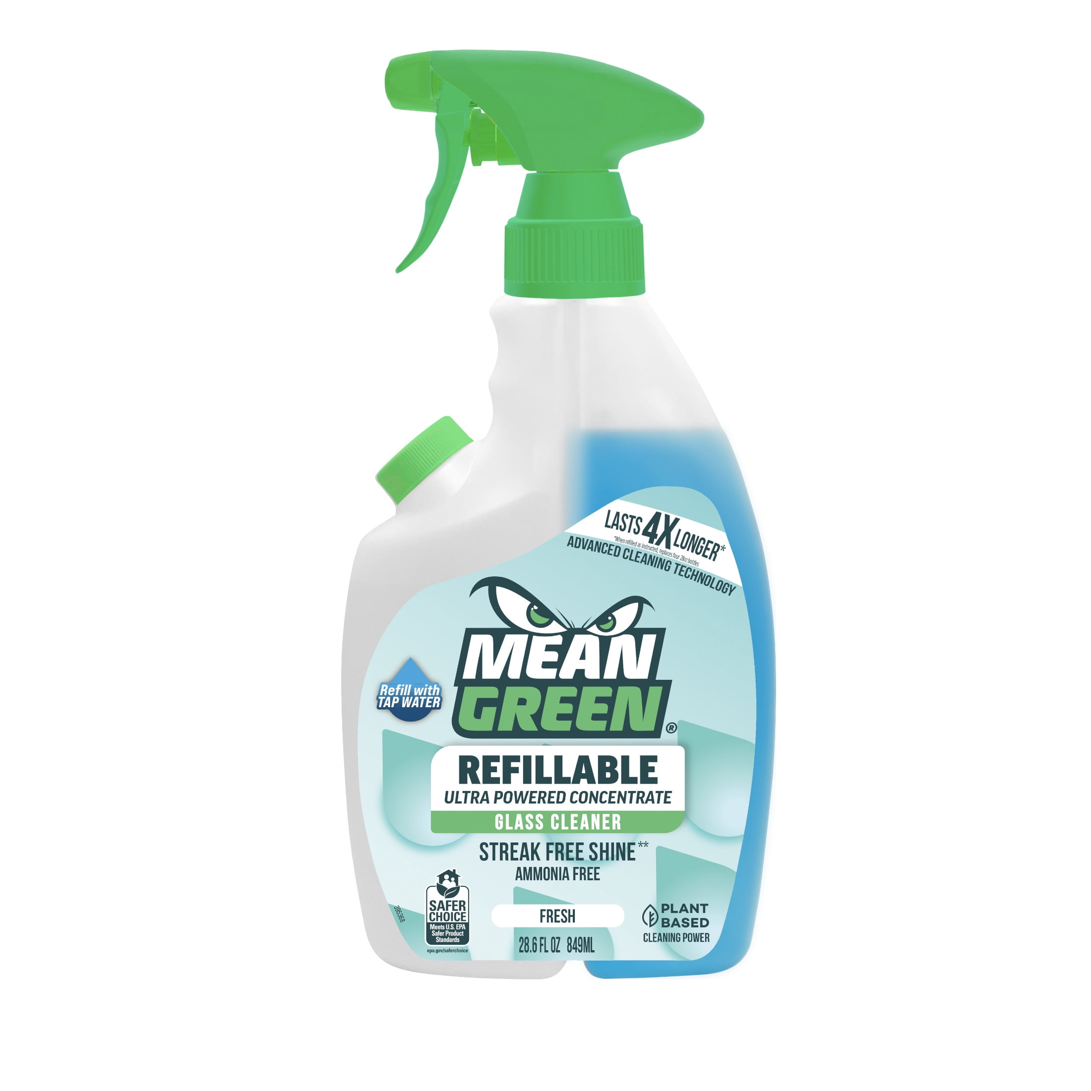 Mean Green Refillable Ultra Powered Concentrate Fresh Glass Cleaner, 28 ...