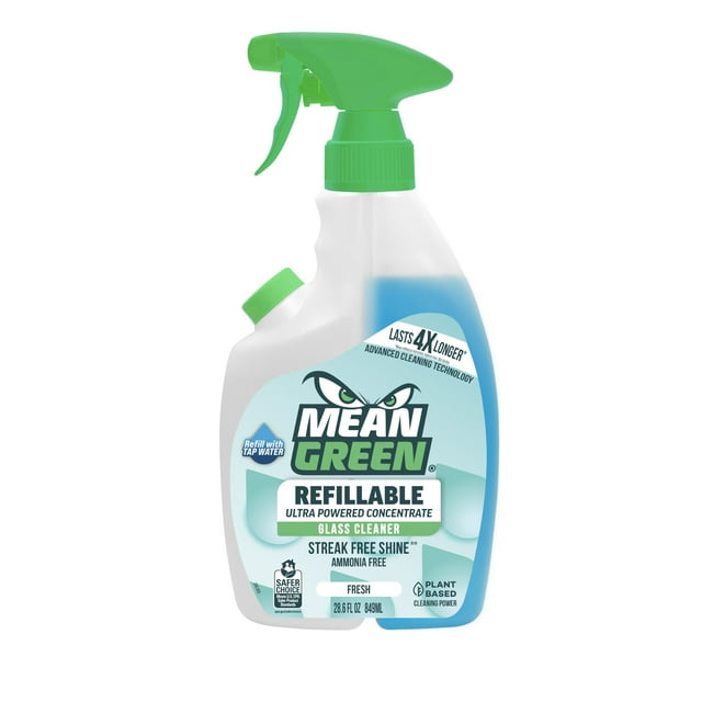 Mean Green Refillable Ultra Powered Concentrate Fresh Glass Cleaner ...
