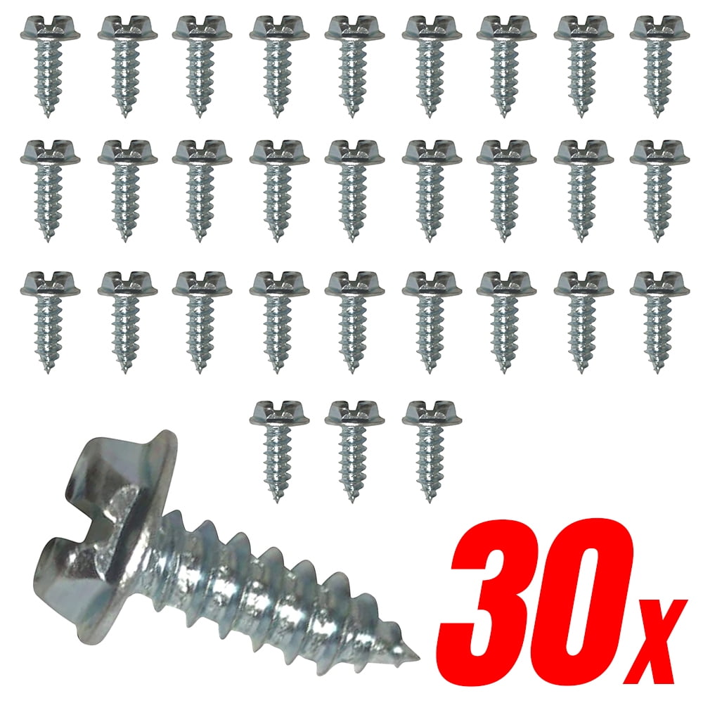 Mean Mug Auto 21149-121619B 30x Universal License Plate Screws - Size ...