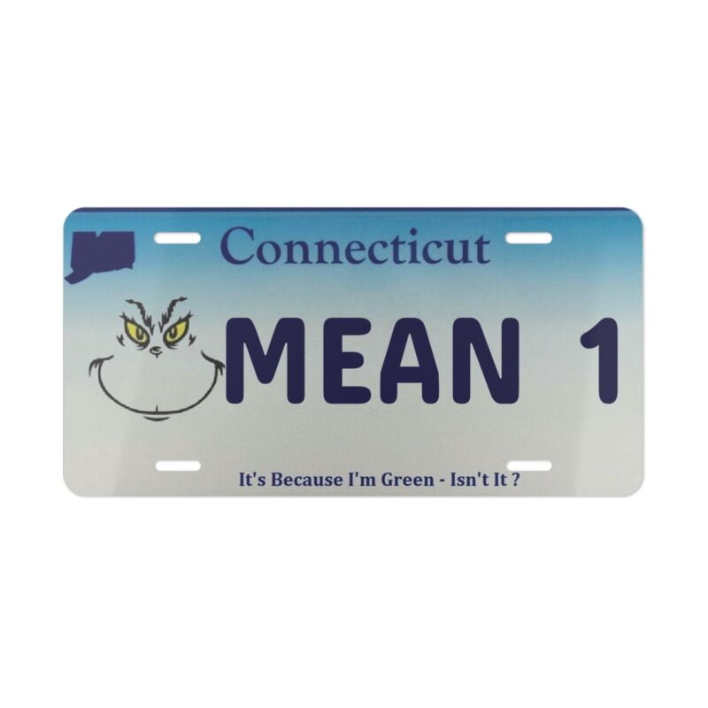 Mean One Vanity Connecticut License Plate - Aluminum ( 12 inch x 6 inch ...