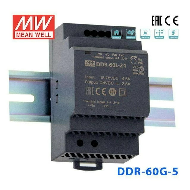 Mean Well DDR-60G-5 DC-DC Converter - 60W - 9~36V in 5V out - Walmart.com