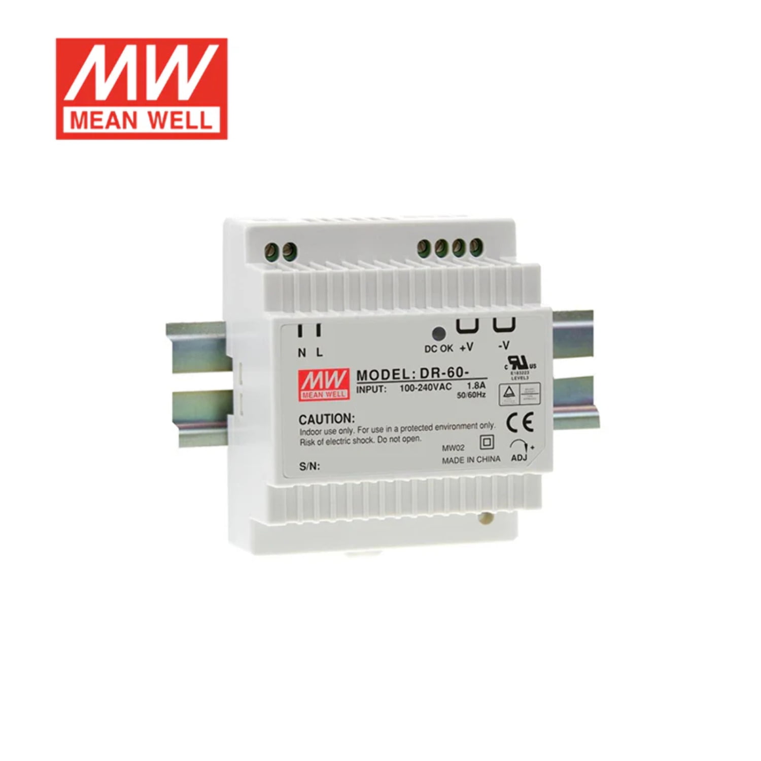 Mean Well DR-60-15 DIN Series Switching Power Supply - Walmart Business ...