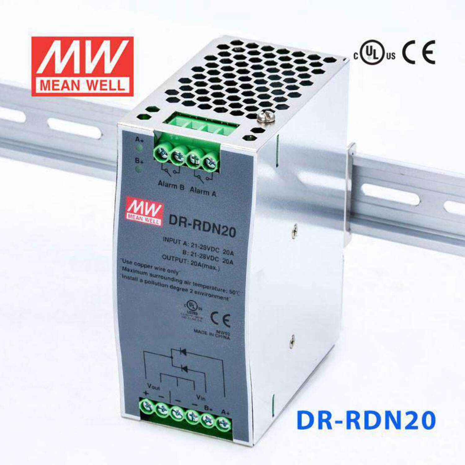 Mean Well DR-RDN20 Redundancy Module Power Supply - DIN Rail - Walmart.com