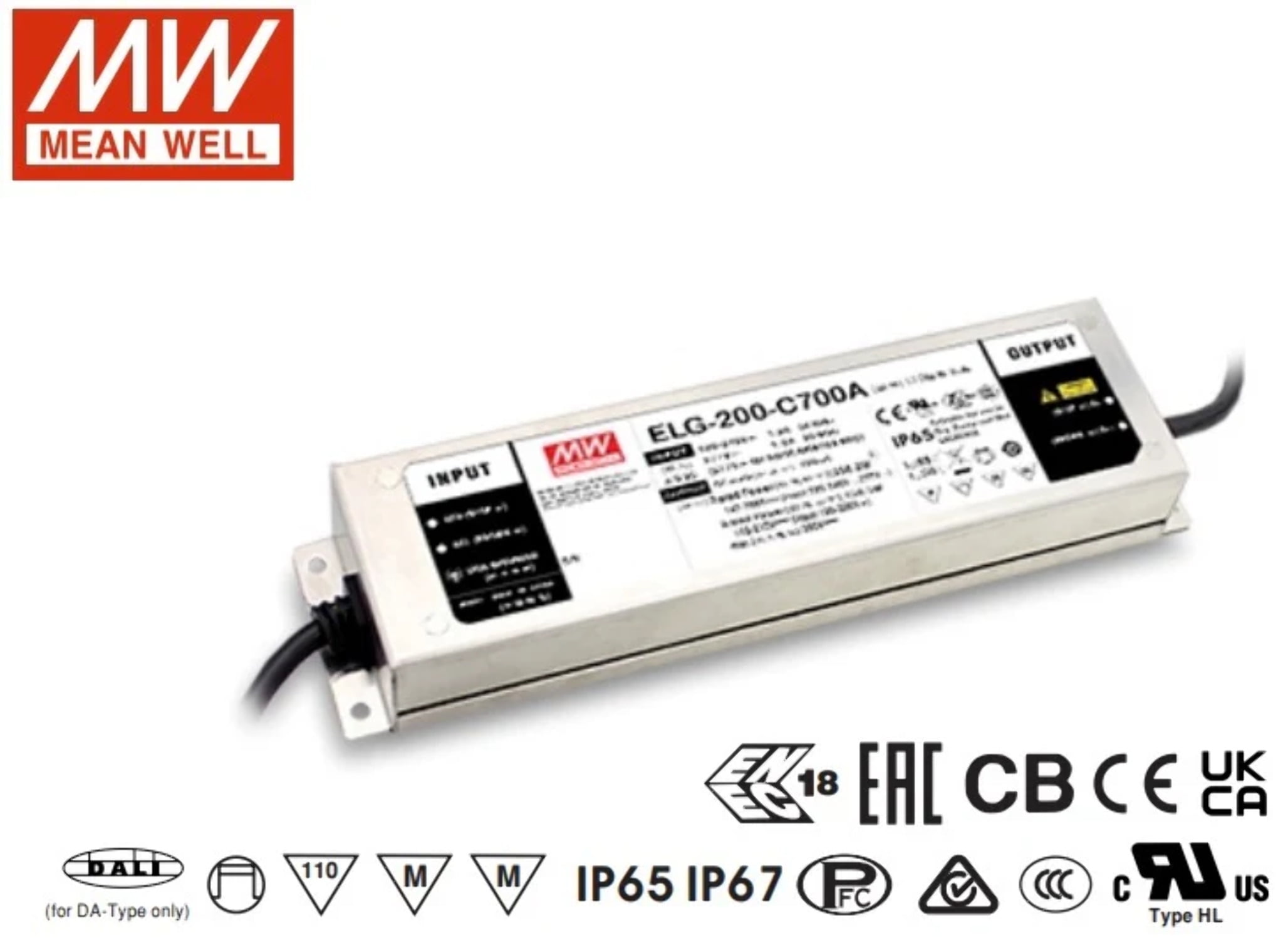 Mean Well ELG-200-C1050A Power Supply 200W 1050mA - Adjustable ...