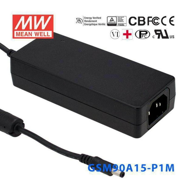 Mean Well GSM90A15-P1M Power Supply 90W 15V - Walmart Business Supplies
