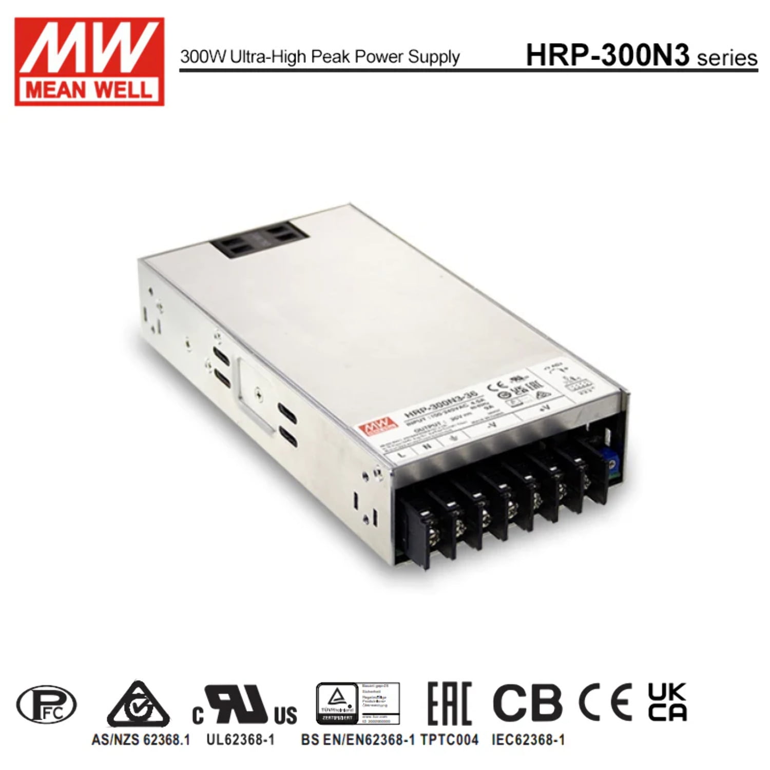 Mean Well HRP-300N3-24 Power Supply 336W 24V, 350% peak power model ...