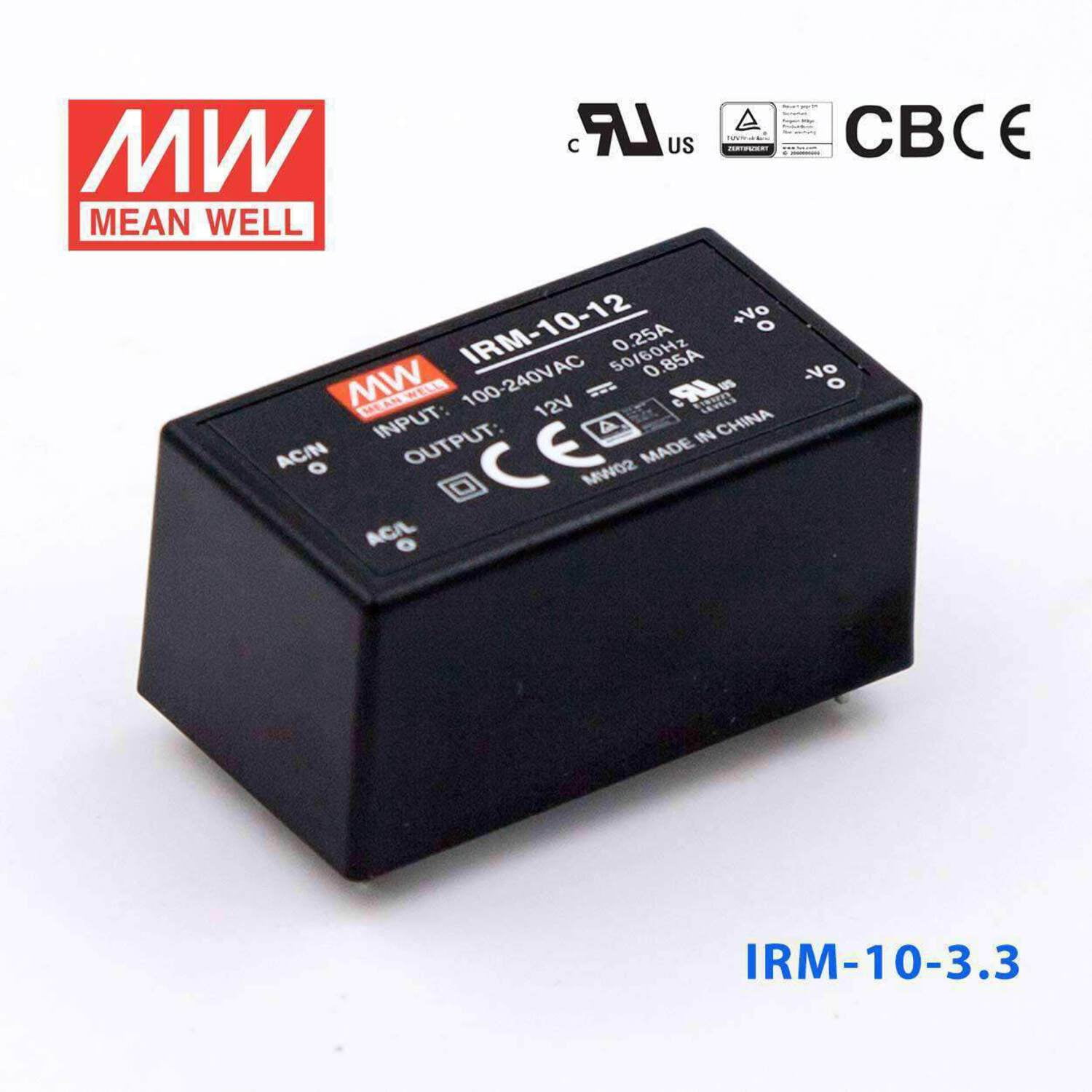 Mean Well IRM-10-3.3 Switching Power Supply 8.25W 3.3V 2.5A ...