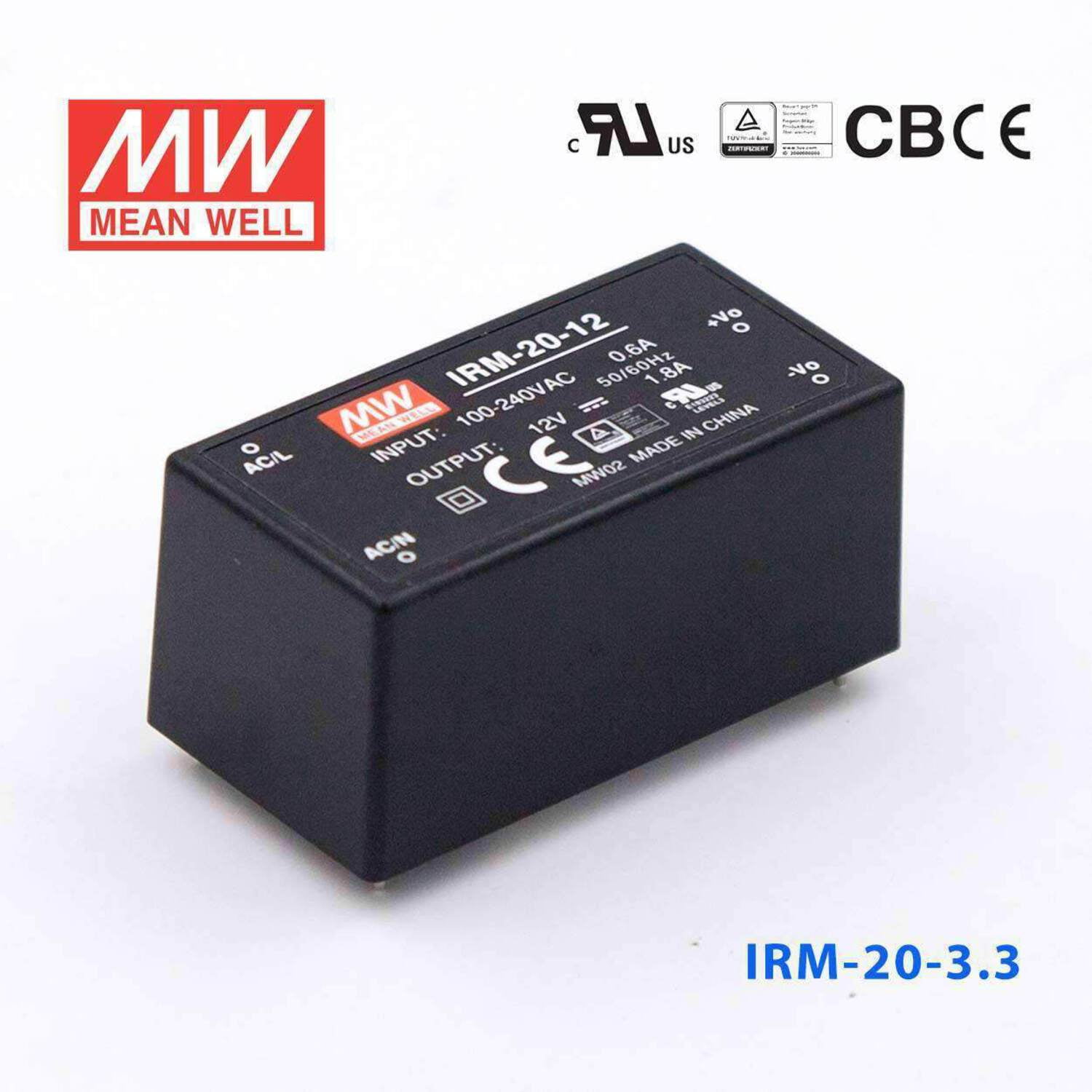 Mean Well IRM-20-3.3 Switching Power Supply 3W 3.3V 4.5A - Encapsulated - Walmart.com