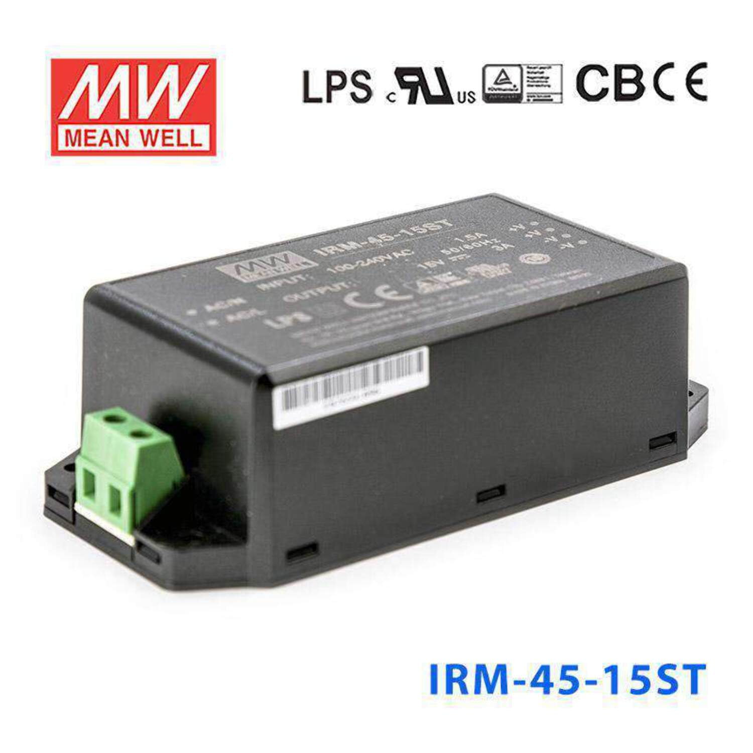 Mean Well IRM-45-15ST Switching Power Supply 45W 15V 3A - Encapsulated ...
