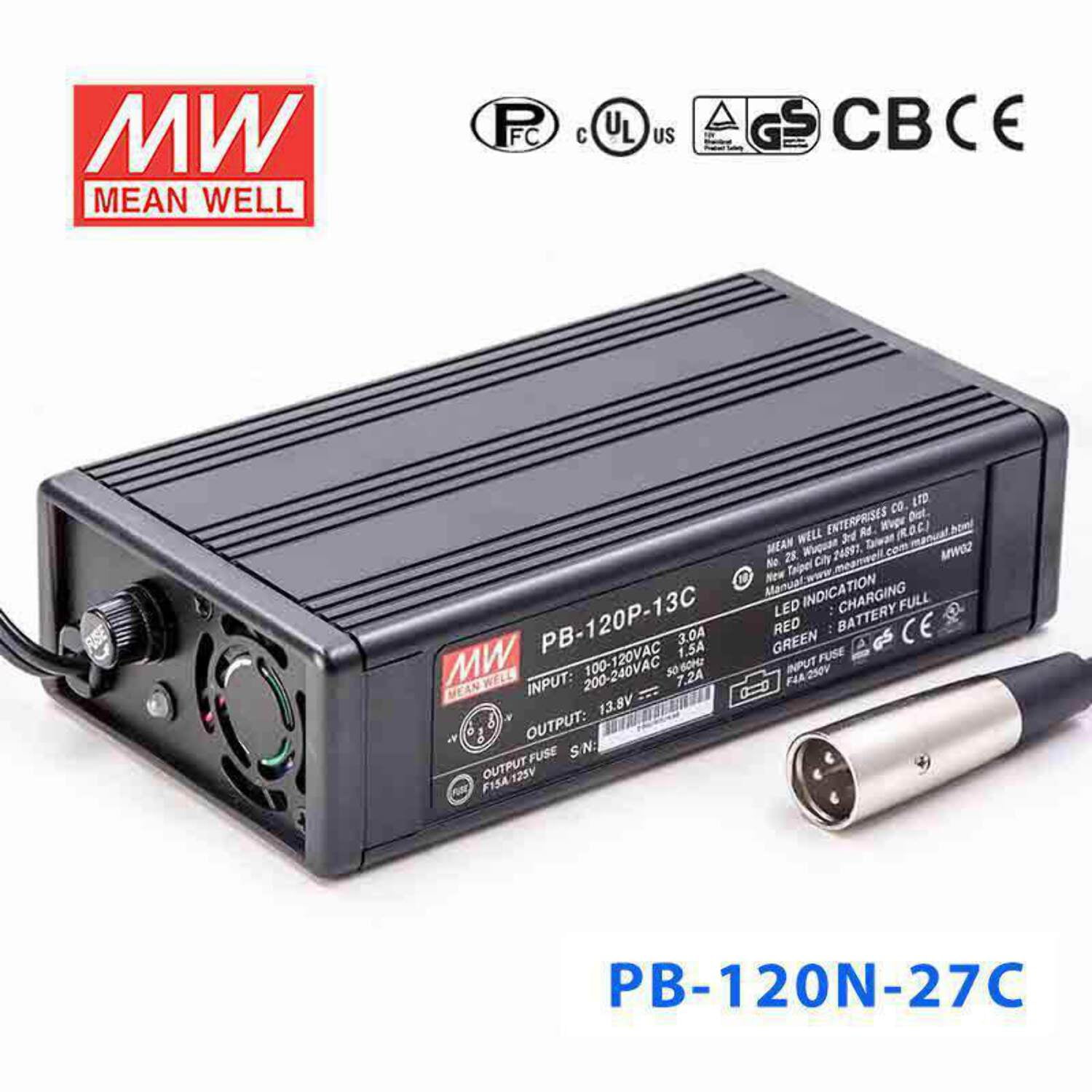 Mean Well PB-120N-27C Portable Battery Chargers 118.68W 27.6V 4.3A ...