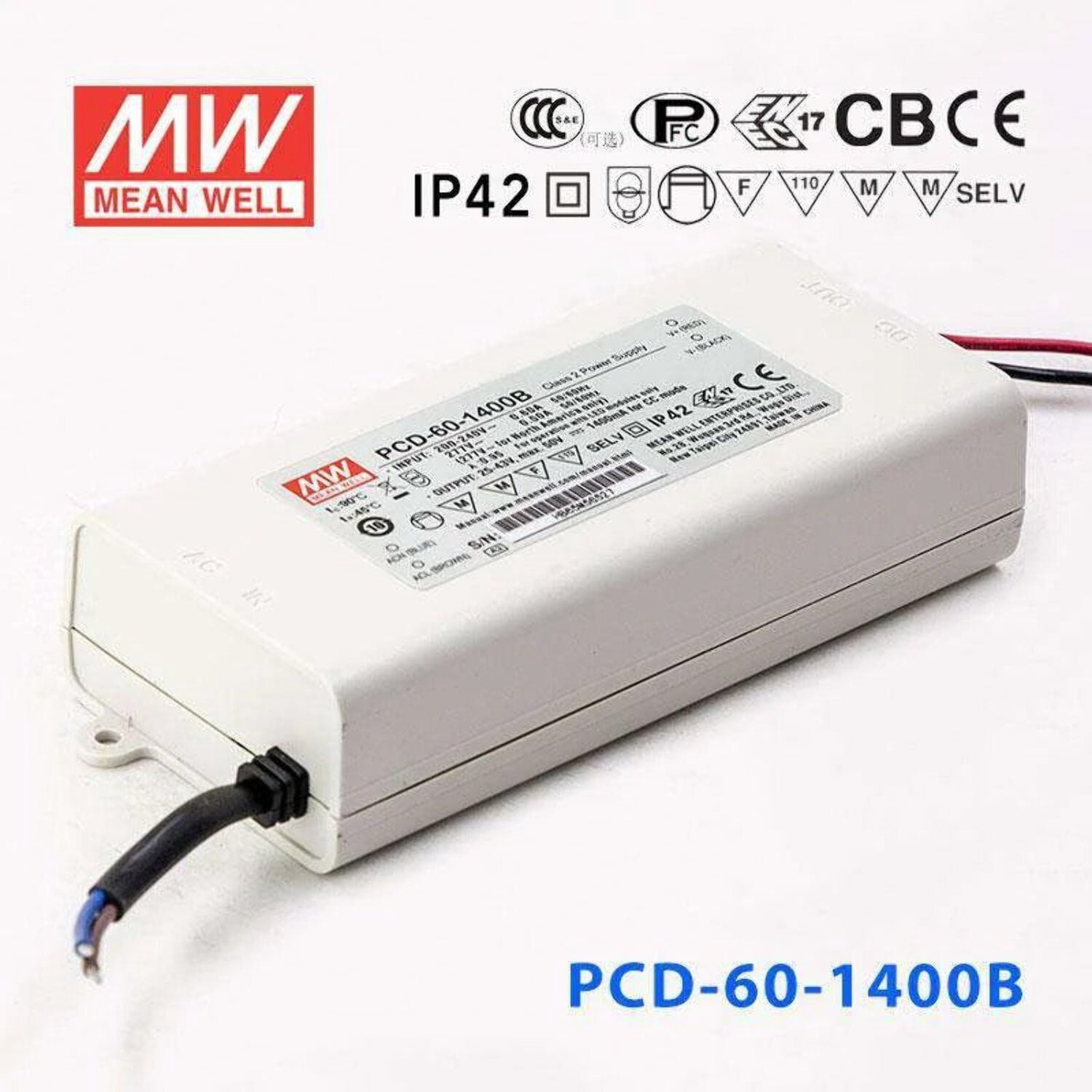 Mean Well PCD-60-1400B Power Supply 60W 1400mA - Walmart.com