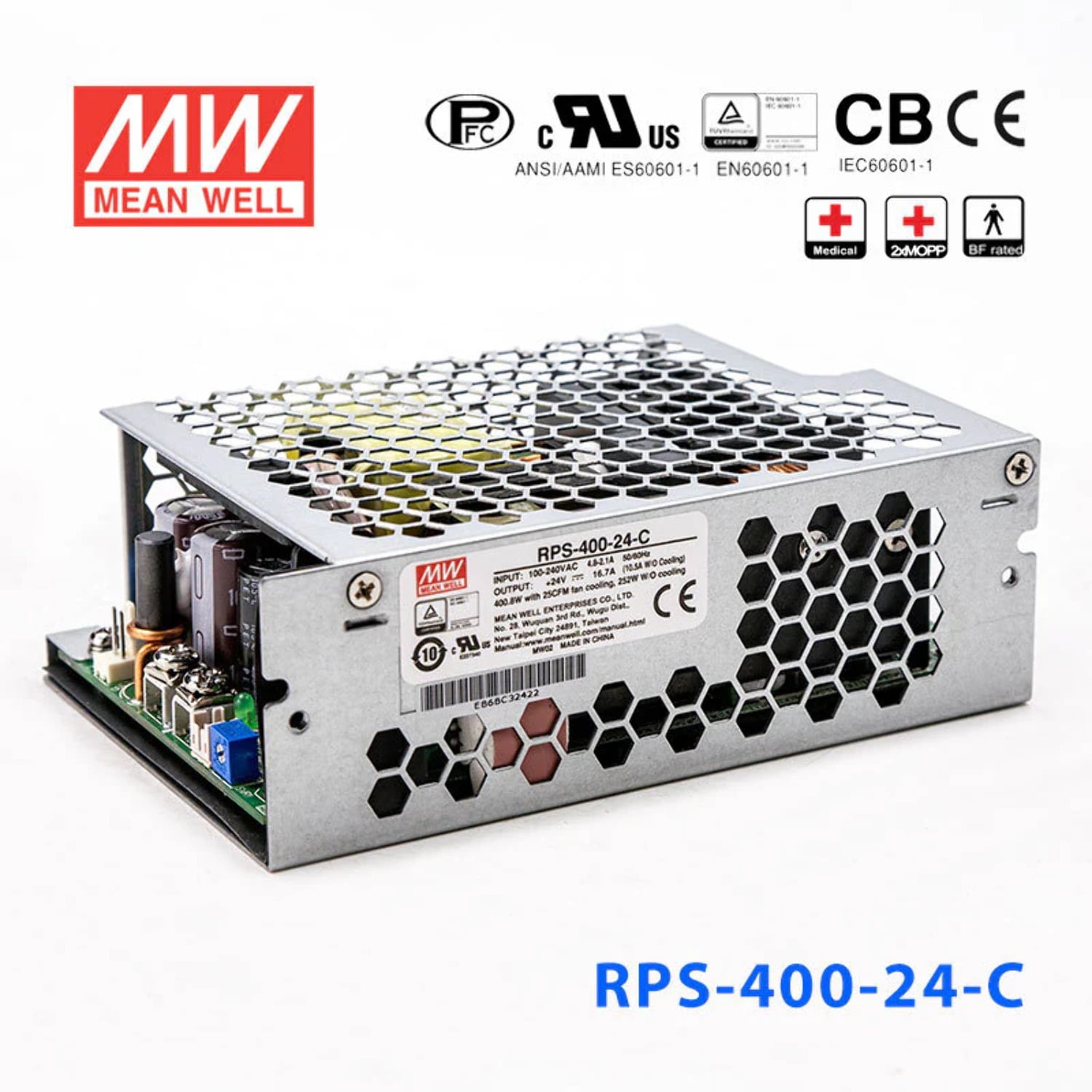 Mean Well RPS-400-24-C Green Power Supply W 24V 10.5A - Medical Power ...