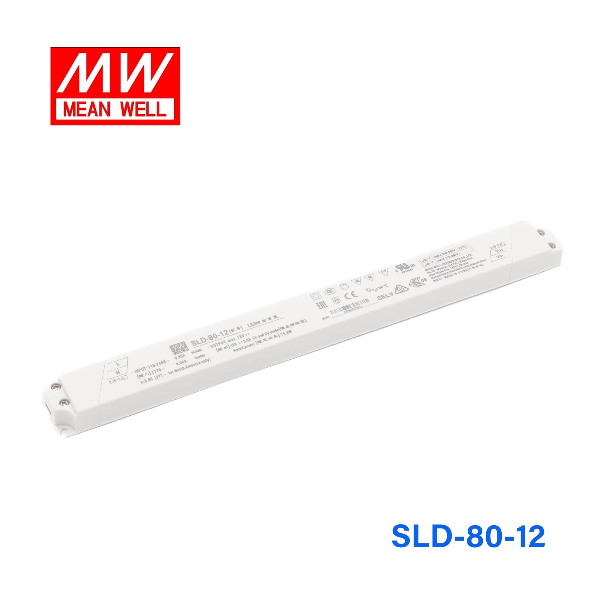 Mean Well SLD-80-12 Linear LED Driver 80W 12V 6600mA - Slim - Walmart.com