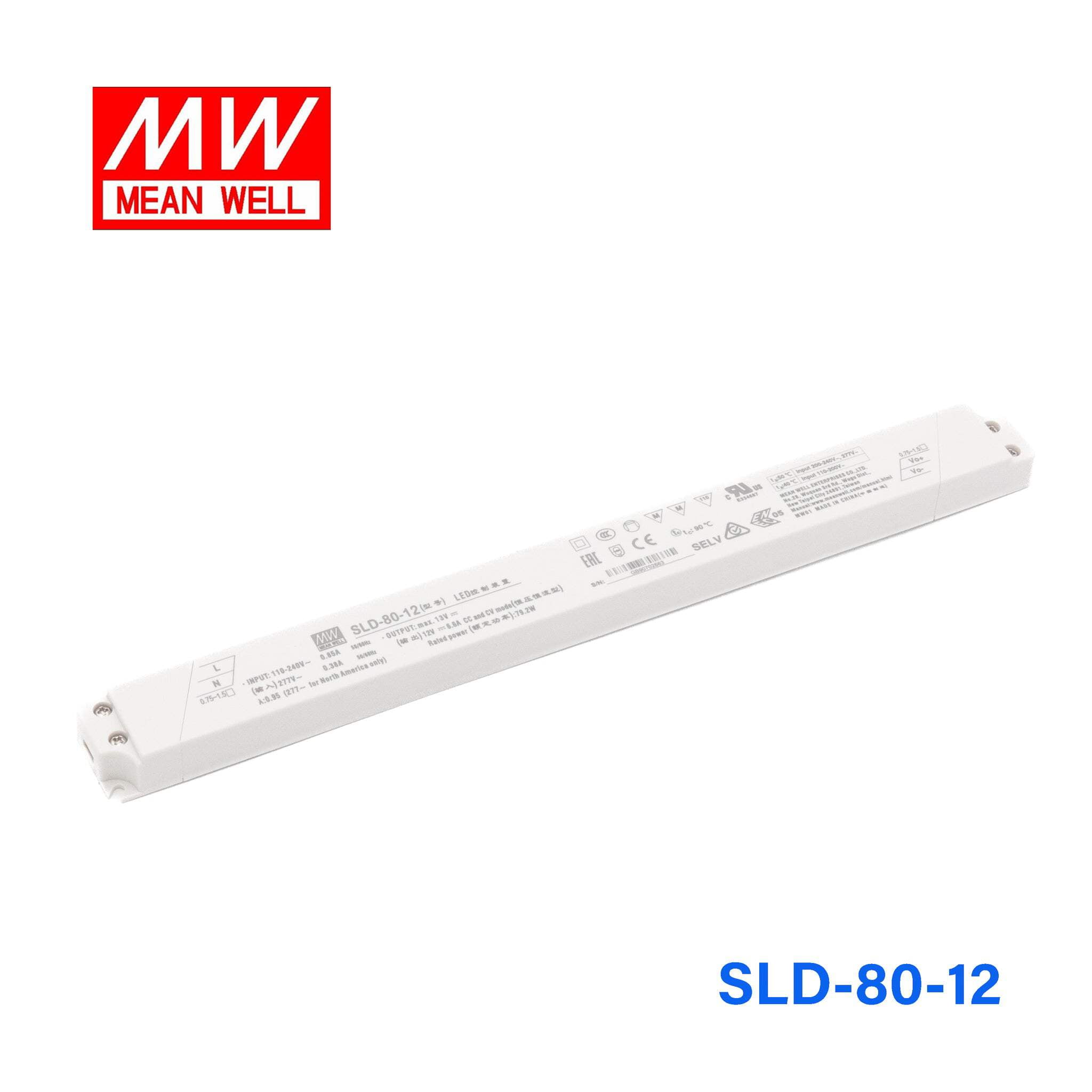 Mean Well SLD-80-12 Linear LED Driver 80W 12V 6600mA - Slim - Walmart.com