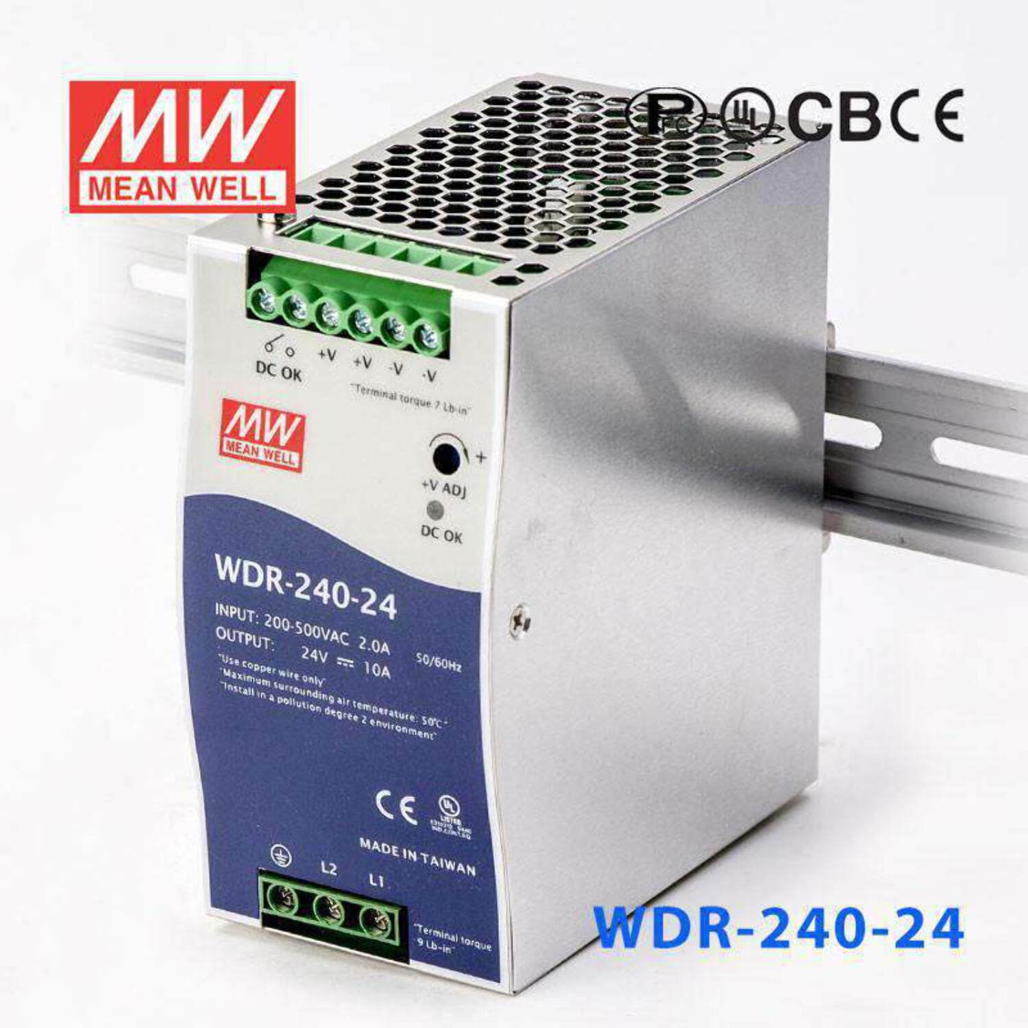 Mean Well WDR-240-24 Single Output Industrial Power Supply 240W 24V ...