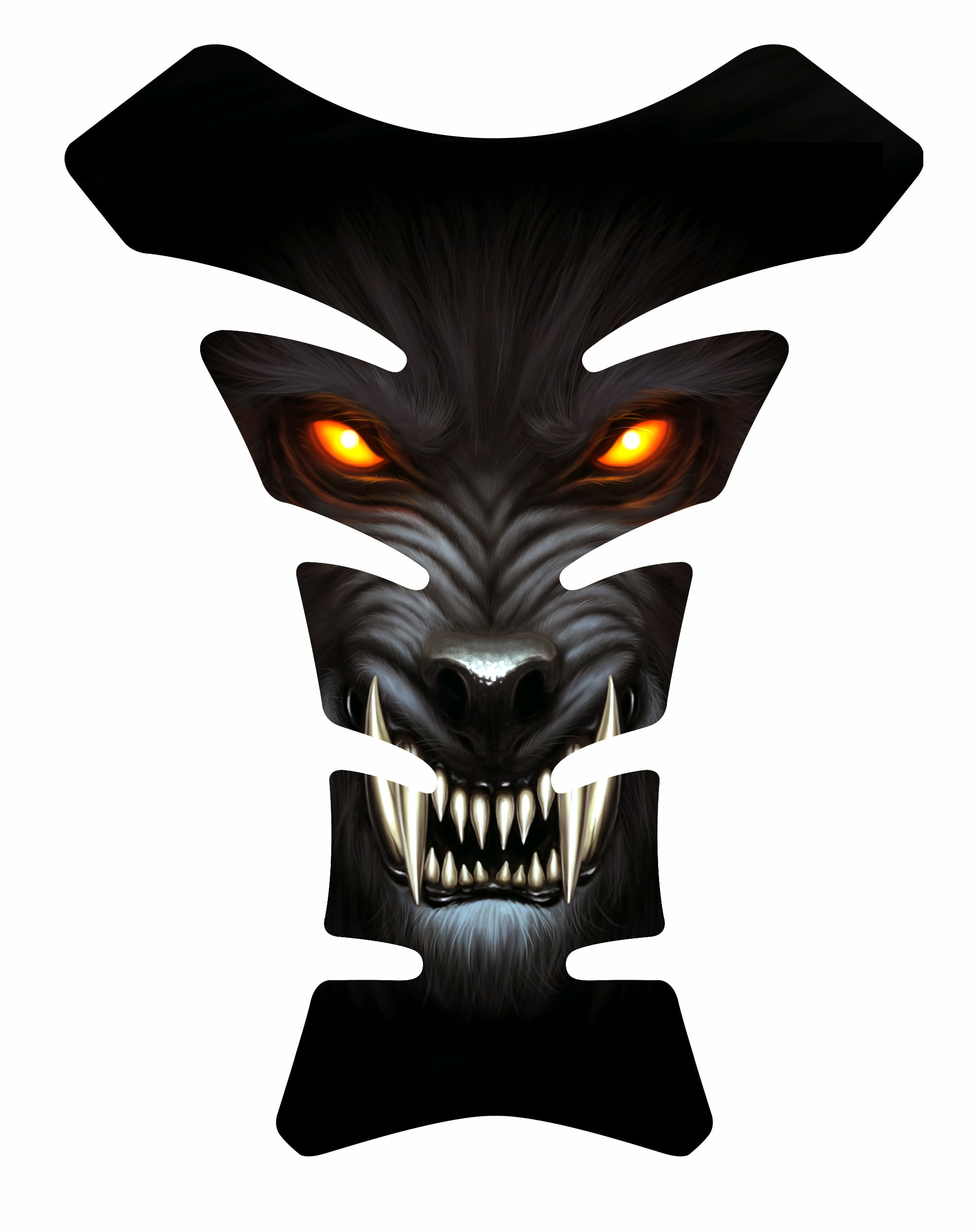 Mean Wolf Regular 3D Domed Gel Resin Universal Motorcycle Sport Bike ...