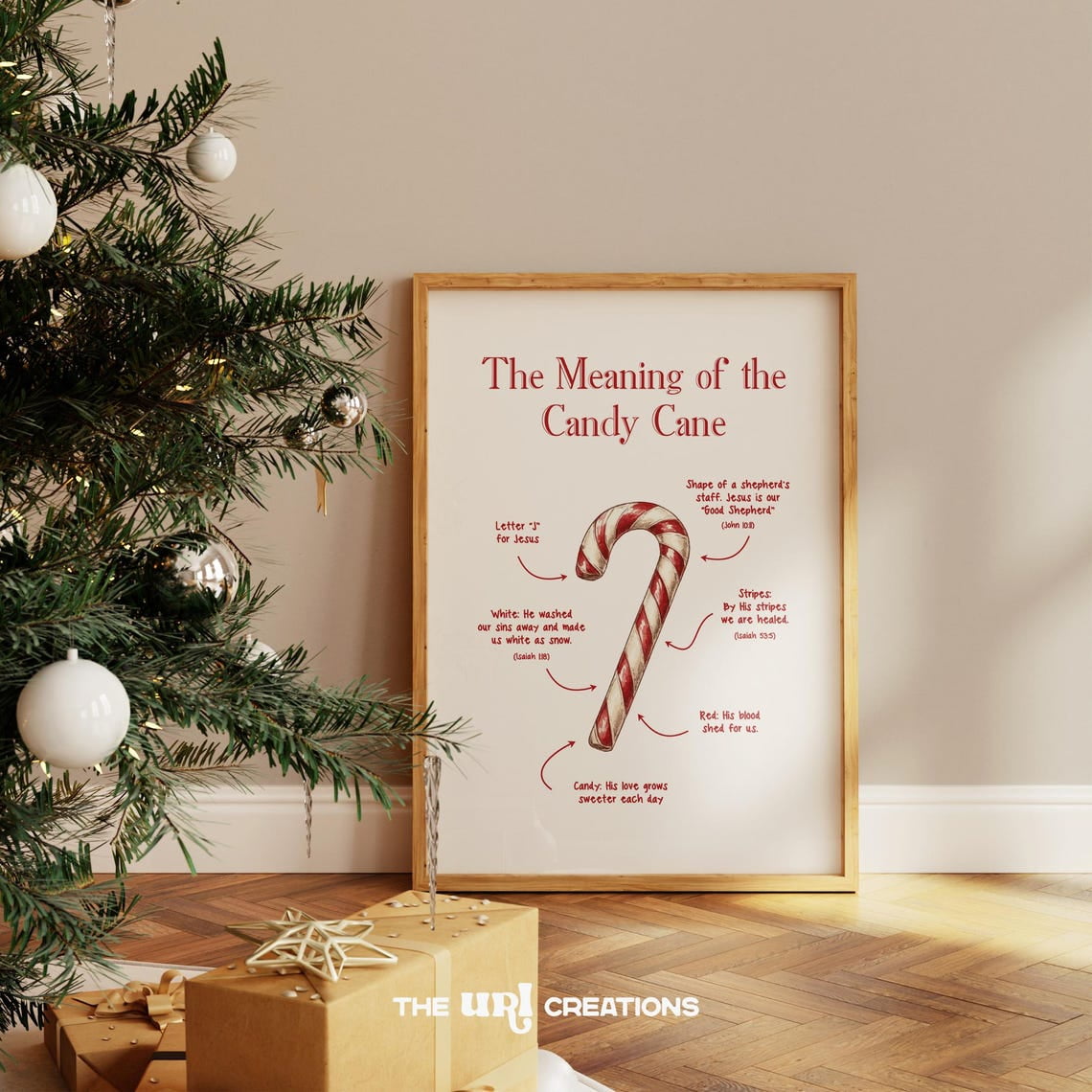 Meaning Of The Candy Cane Prints, Printable Christian Christmas Wall ...