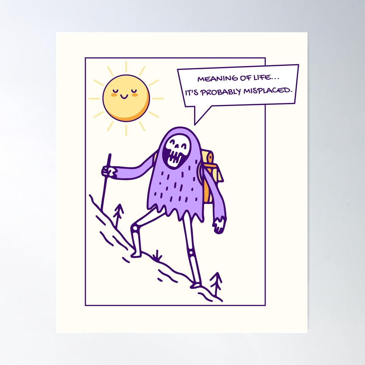 Meaning Of Life Funny Comic Poster Wall Art, Modern Wall Decor For ...
