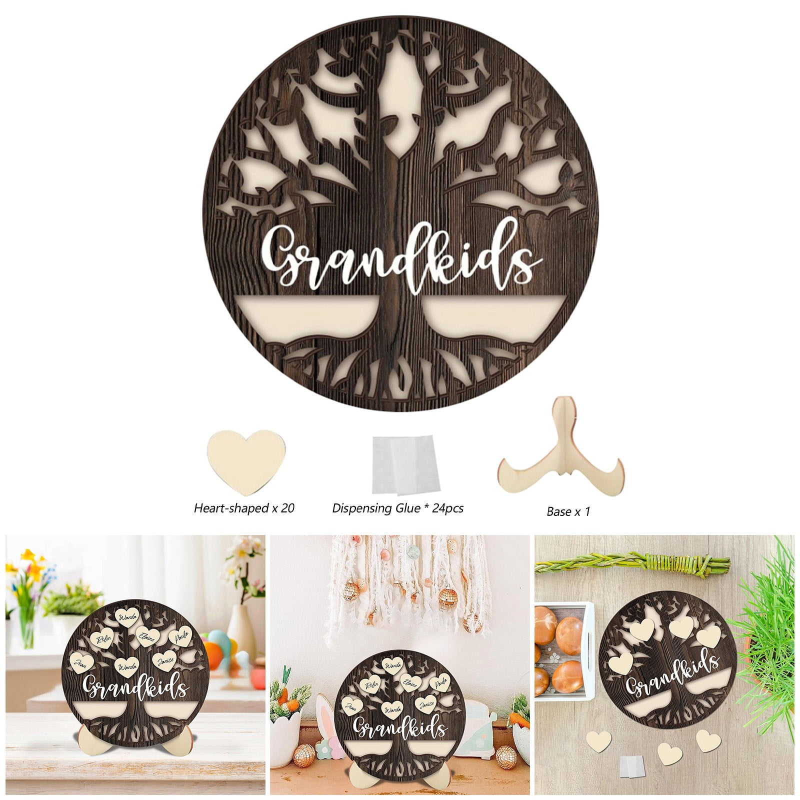 Meaningful Family Tree Keepsake Wooden Ancestry Display Generations ...