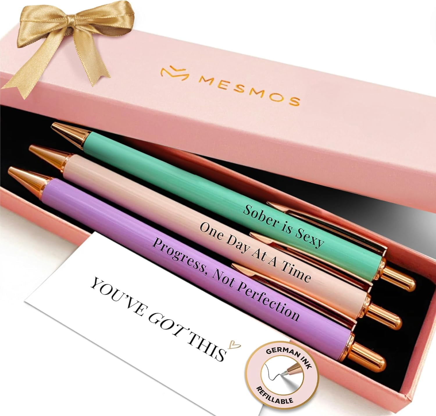 Meaningful Sobriety Gifts for Women, 3pk Fancy Pen Set with German-Made ...