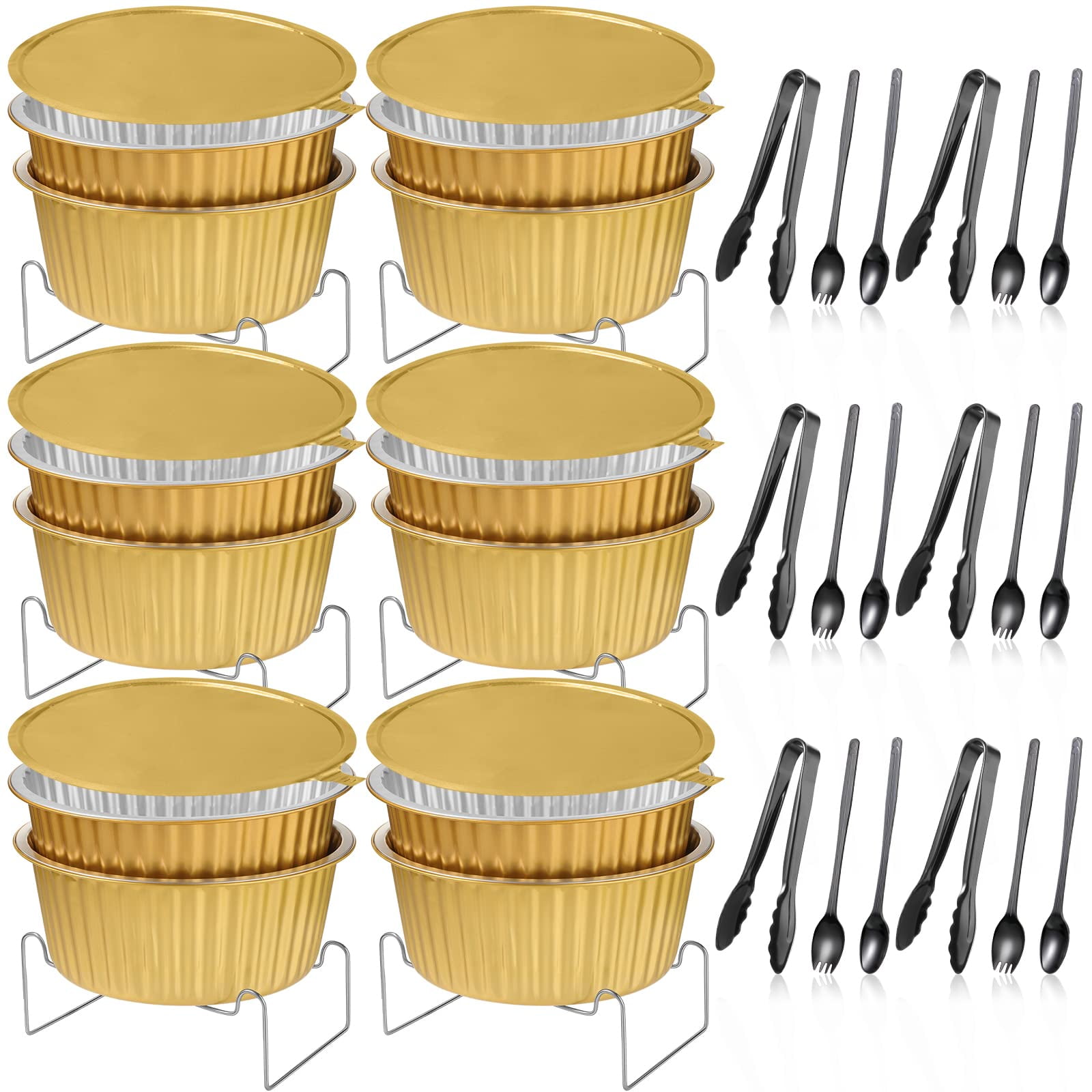 Meanplan 6 Set Disposable Chafing Dishes Buffet Set Chafer Wire Racks ...