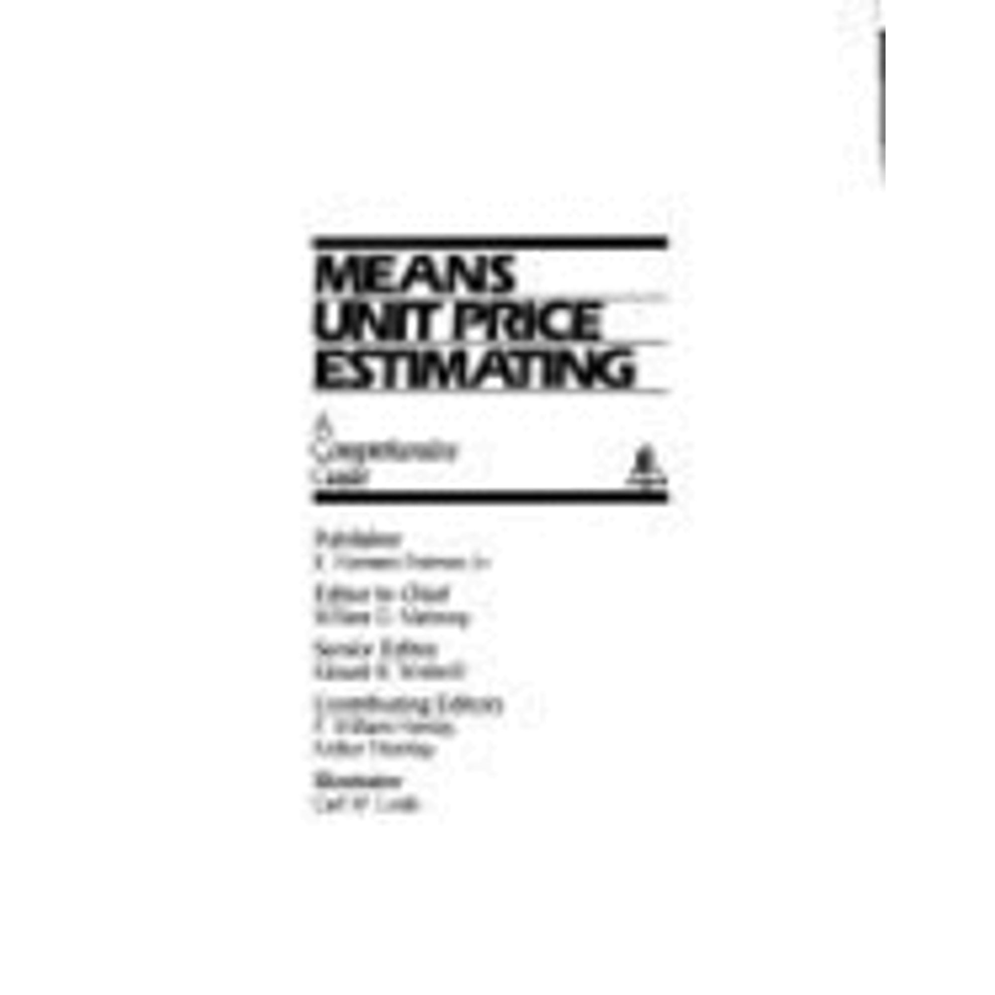 Pre-Owned Means Unit Price Estimating: A Comprehensive Guide (Hardcover ...