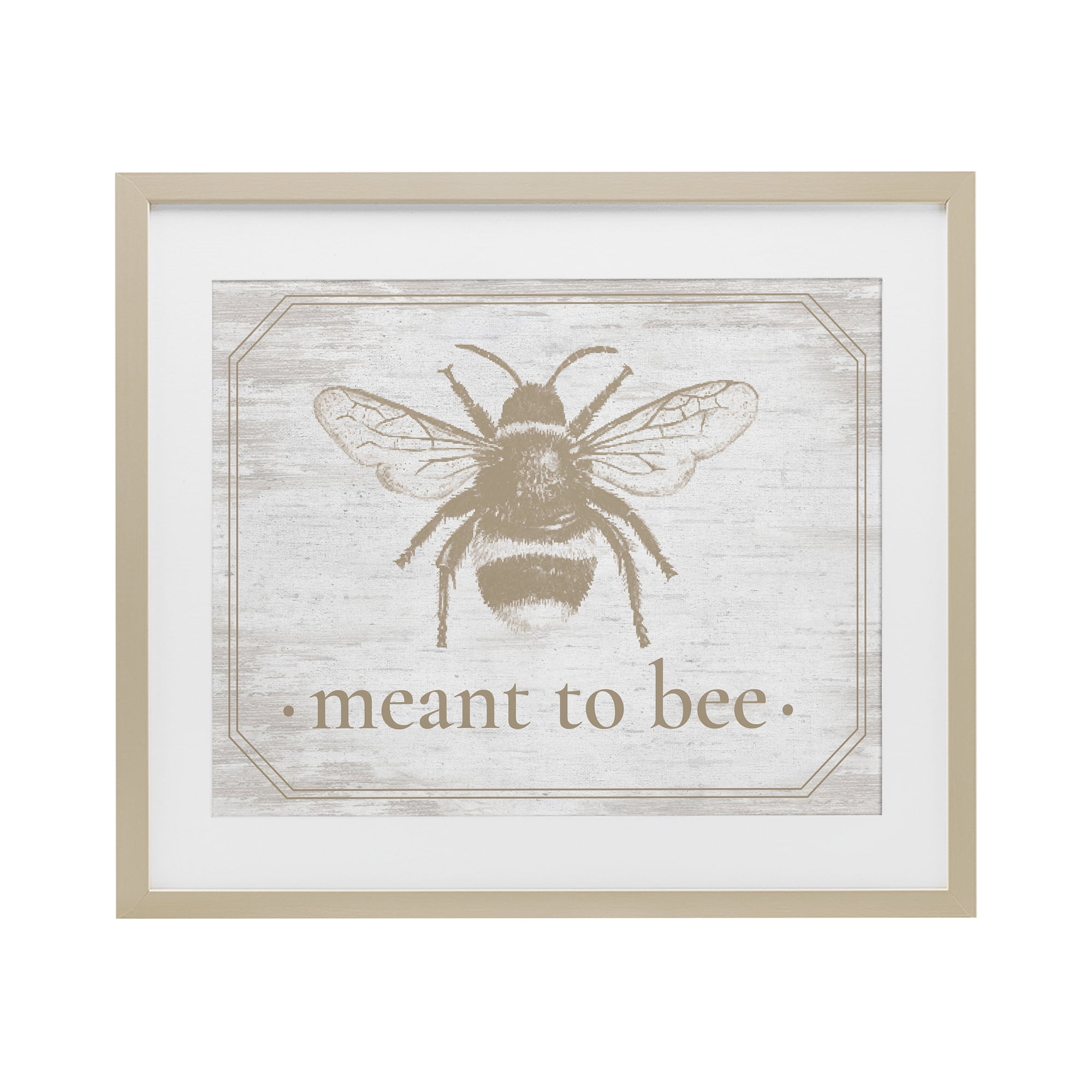 Meant To Bee Rustic Border Birch Framed Print Under Glass, design by ...