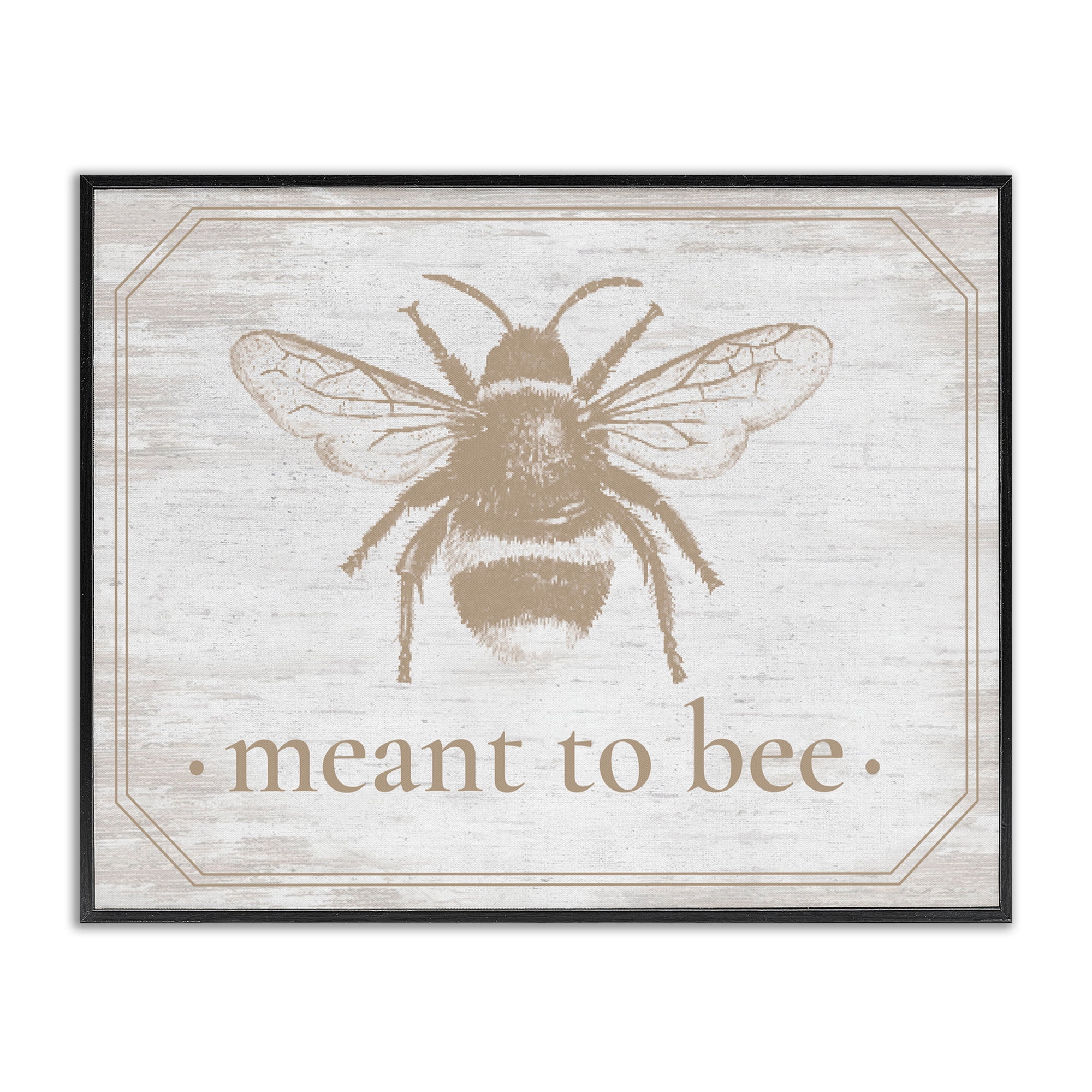 Meant To Bee Rustic Border Black Framed Giclee Art, design by Lettered ...