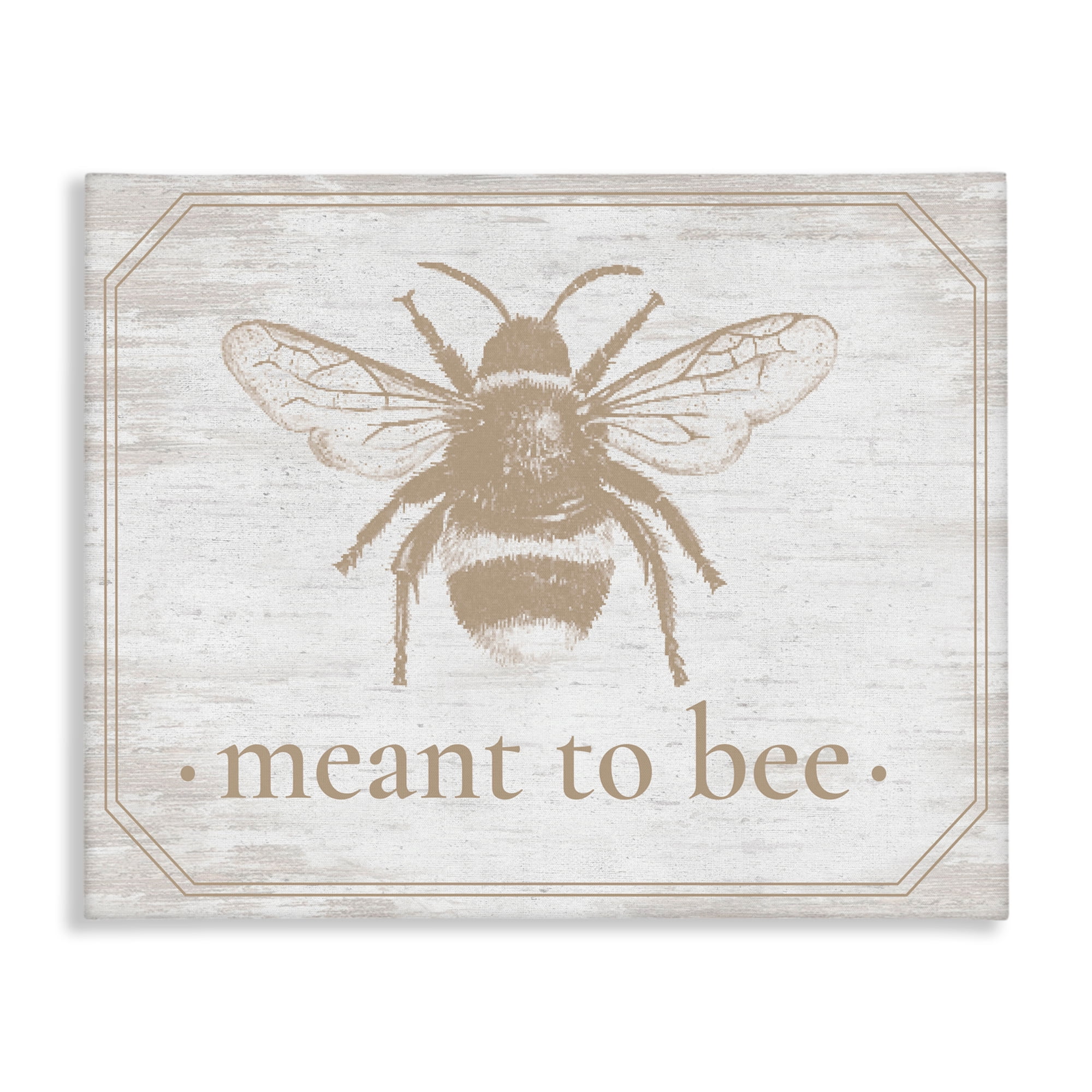 Meant To Bee Rustic Border Canvas Wall Art, design by Lettered and ...