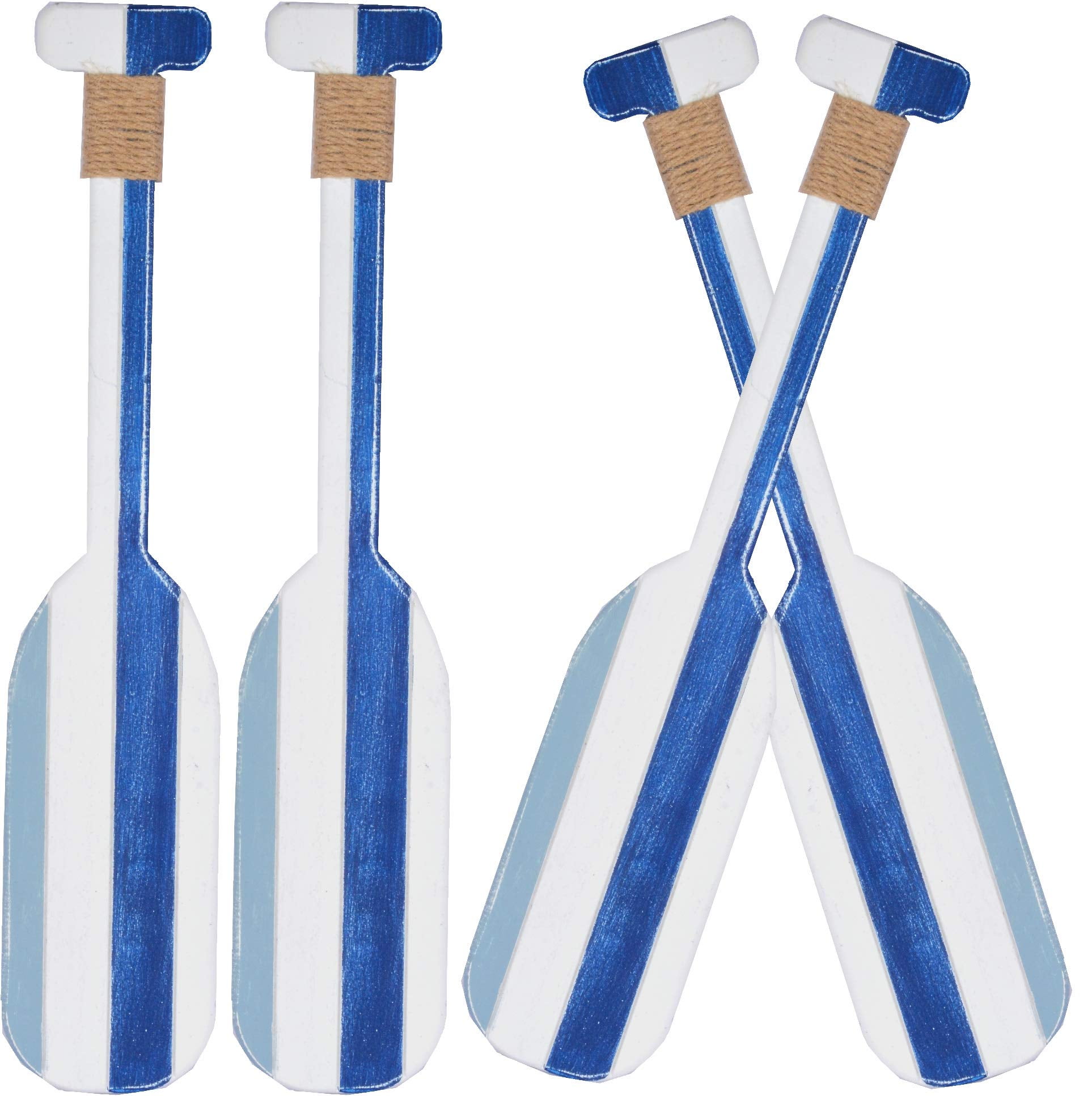 MEANT2TOBE Decorative Wooden Oar Wall Decor, 4 Nautical Striped Oars ...