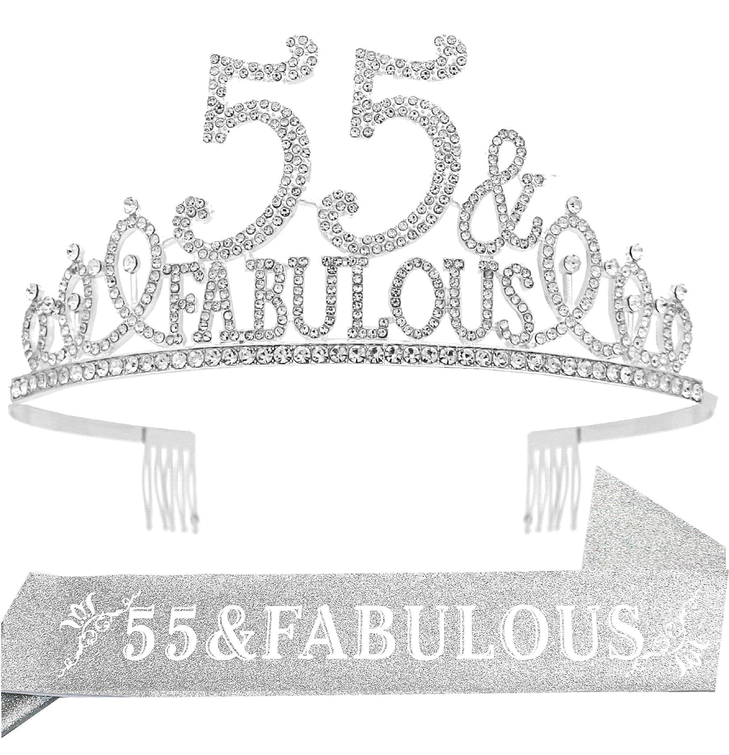 EBE EmmasbyEmma 55th Birthday Sash and Tiara for Women - Fabulous ...