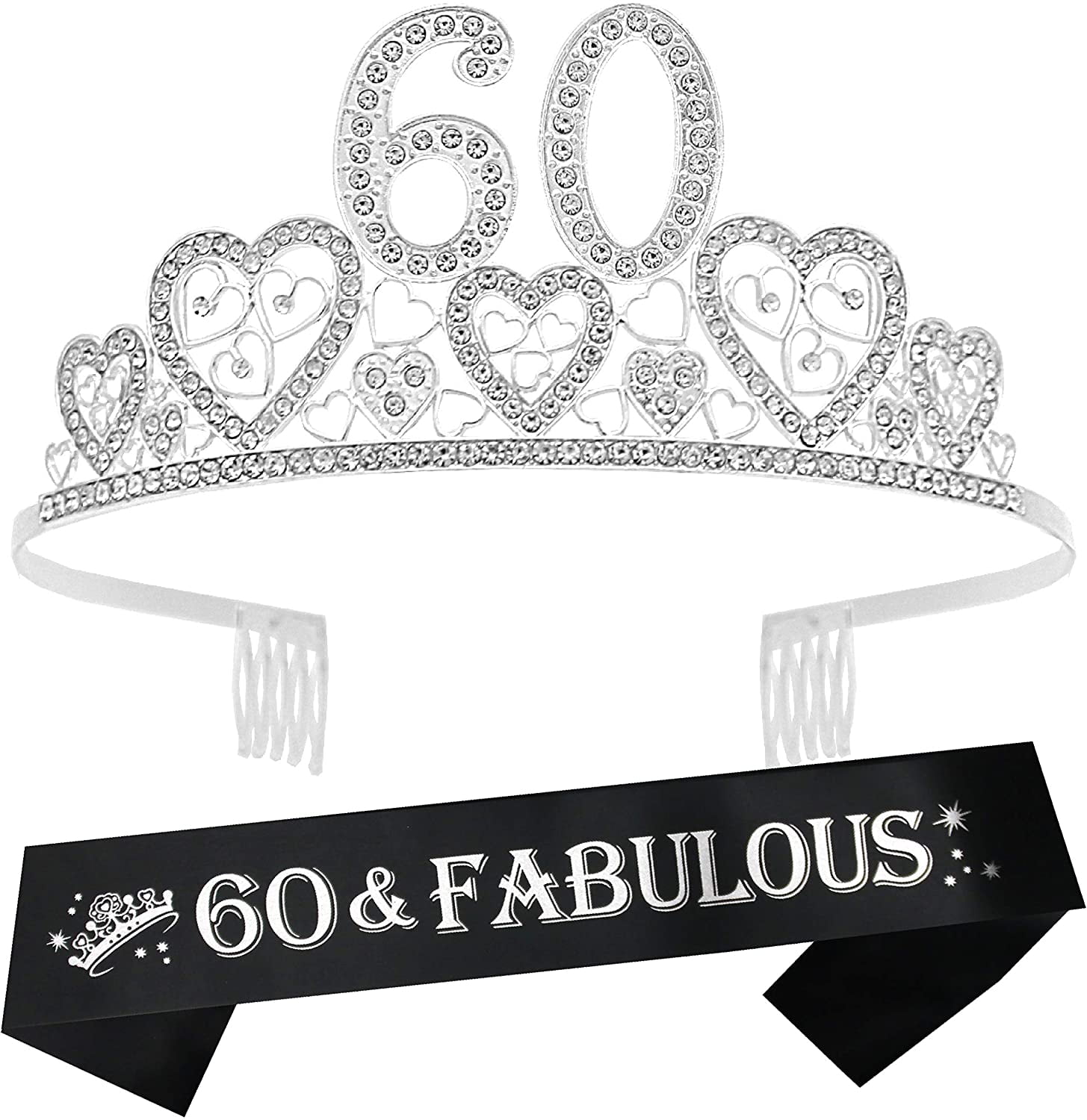 Meant2Tobe | 60Th Birthday Sash 60Th Birthday Tiara 60Th Birthday Decorations - Walmart.com