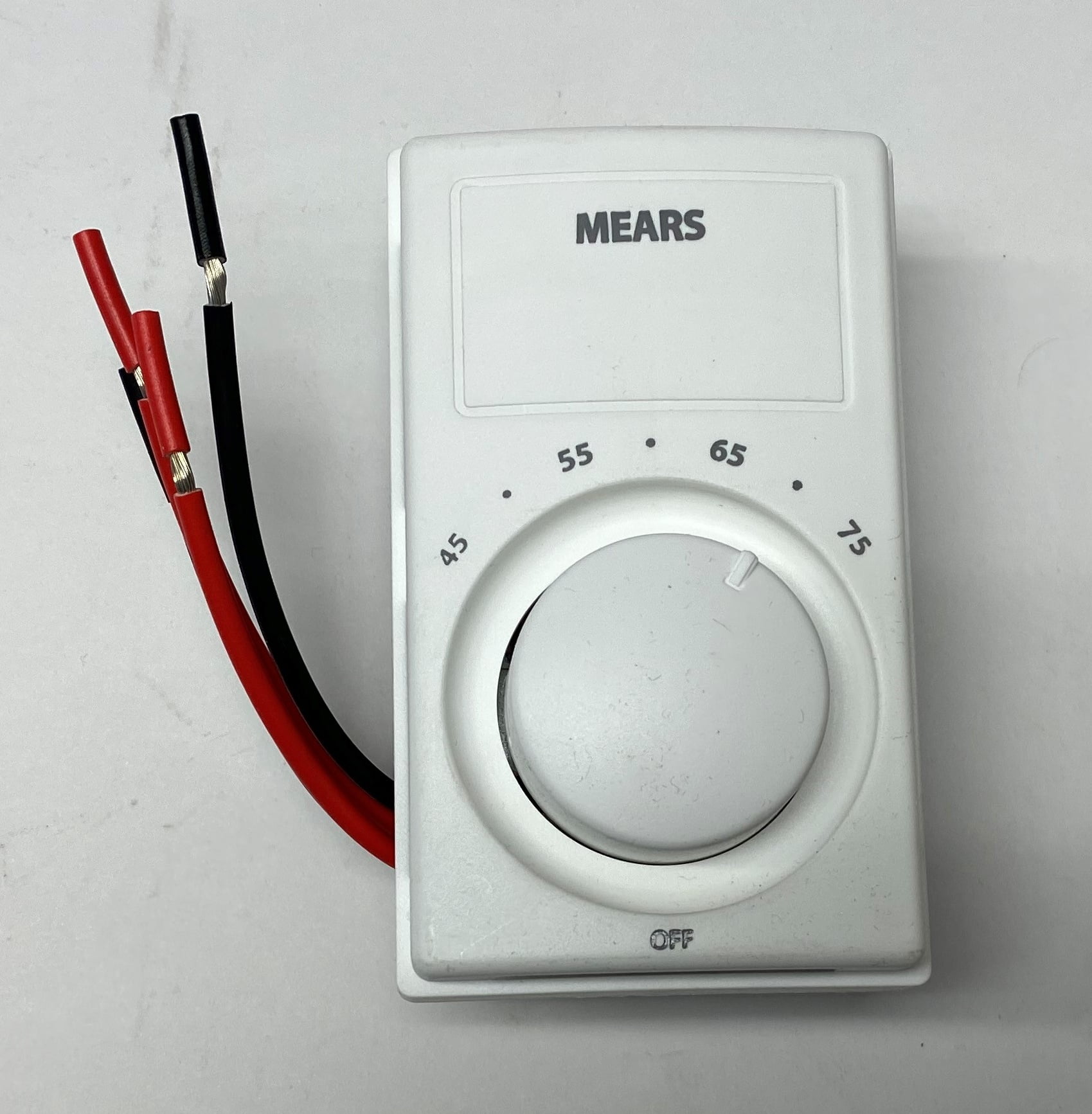 Mears M602W DP White Thermostat, Line Voltage DPST, 45F-75F, 22A 120 ...