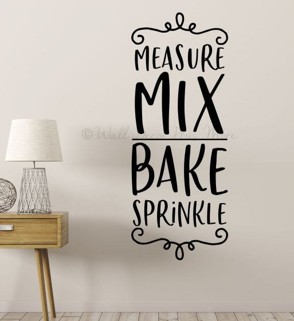 Measure Mix Bake Sprinkle Kitchen Art Wall Words Vinyl Decal Sticker ...