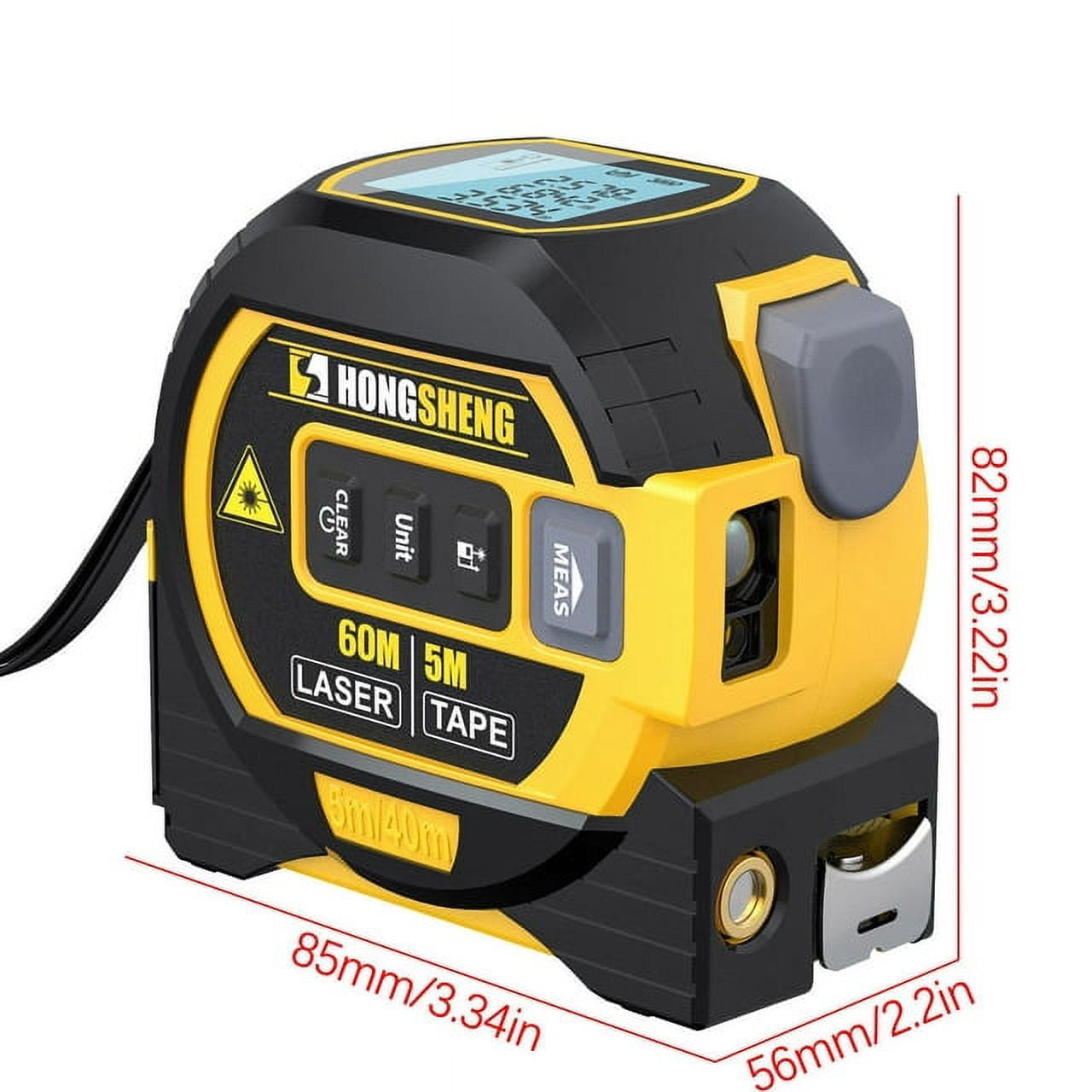 MeasurinSight 3-in-1 Infrared Laser Tape Measuring, Handheld Electronic Digital Tape Measure, 3 ...