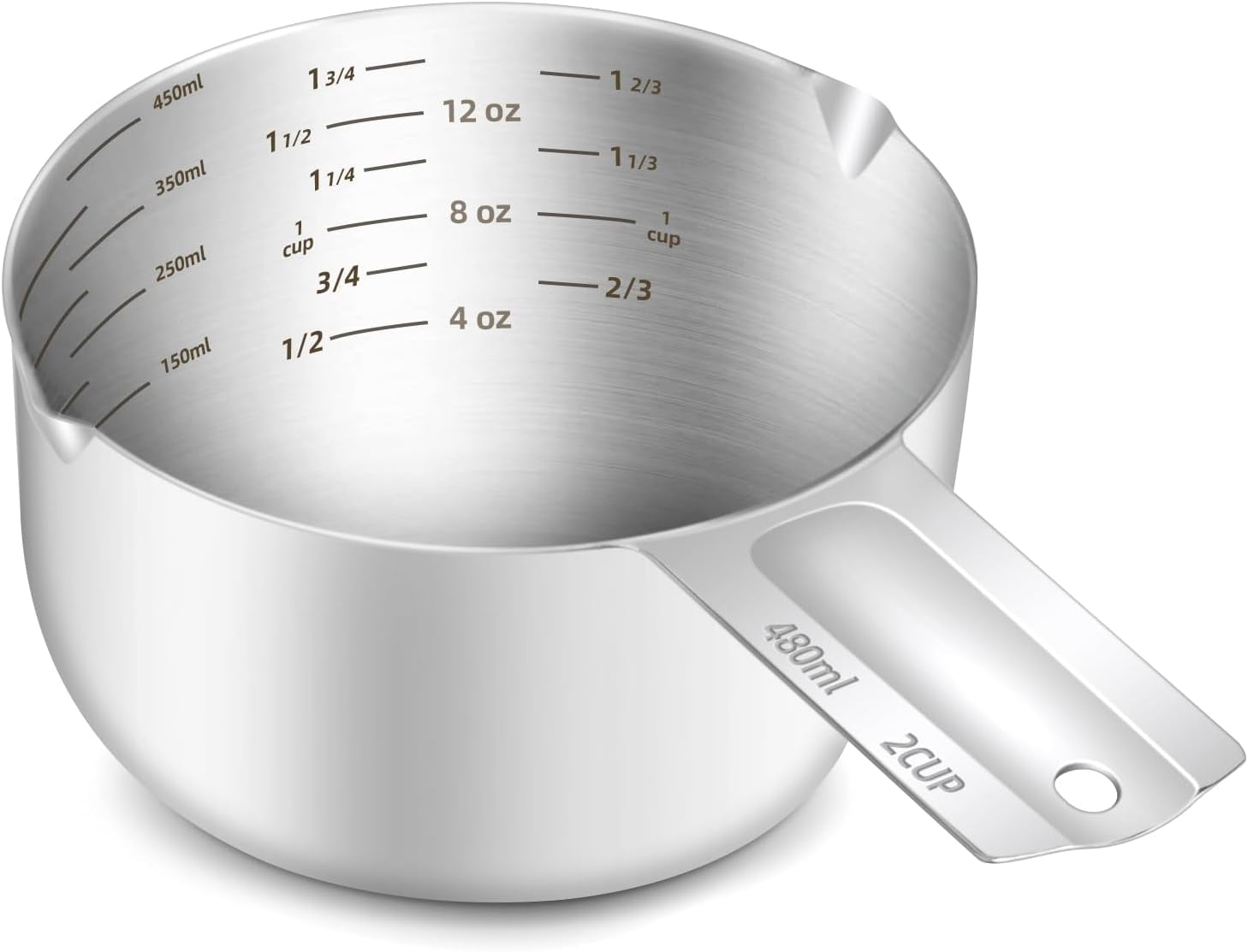 Measuring Cup, Etched Inner Scale Stainless Steel Measure Scoop, Metric ...