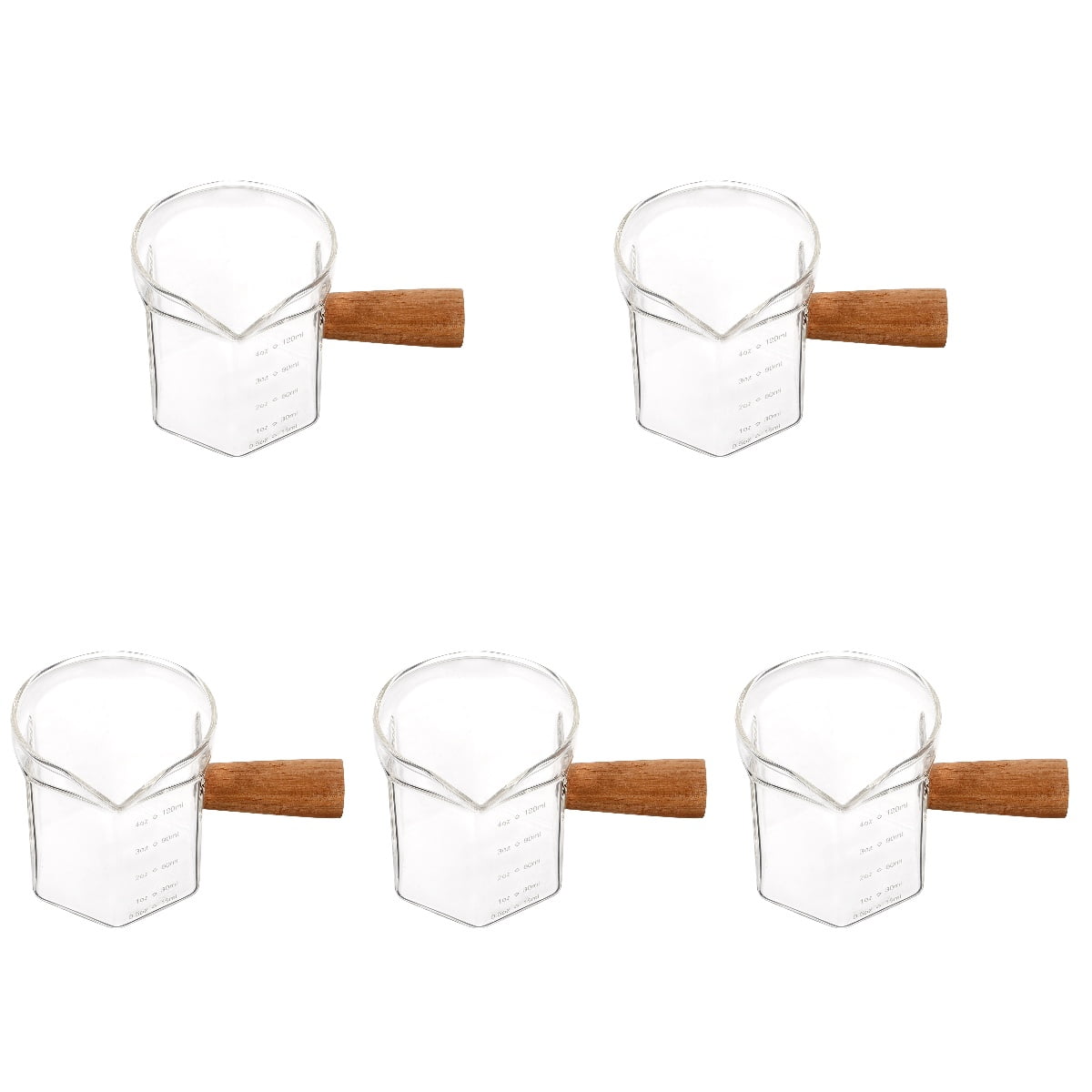 Measuring Cup Scale Coffee Glass Milk Clear Cups Pot Wooden Handle ...