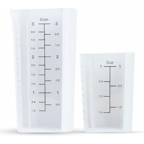 Measuring Cup Set (1 Cup & 3 Cup) – Flexible Silicone Front + Easy-Grip ...