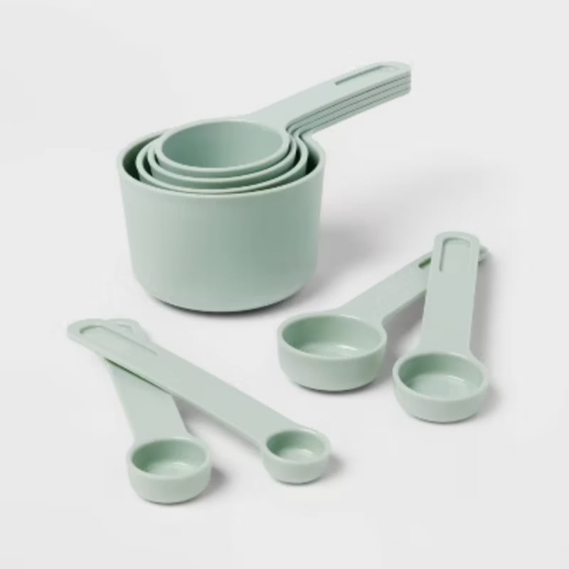 Measuring Cup Set Mint Green 8-Piece Dishwasher-Safe Polypropylene ...