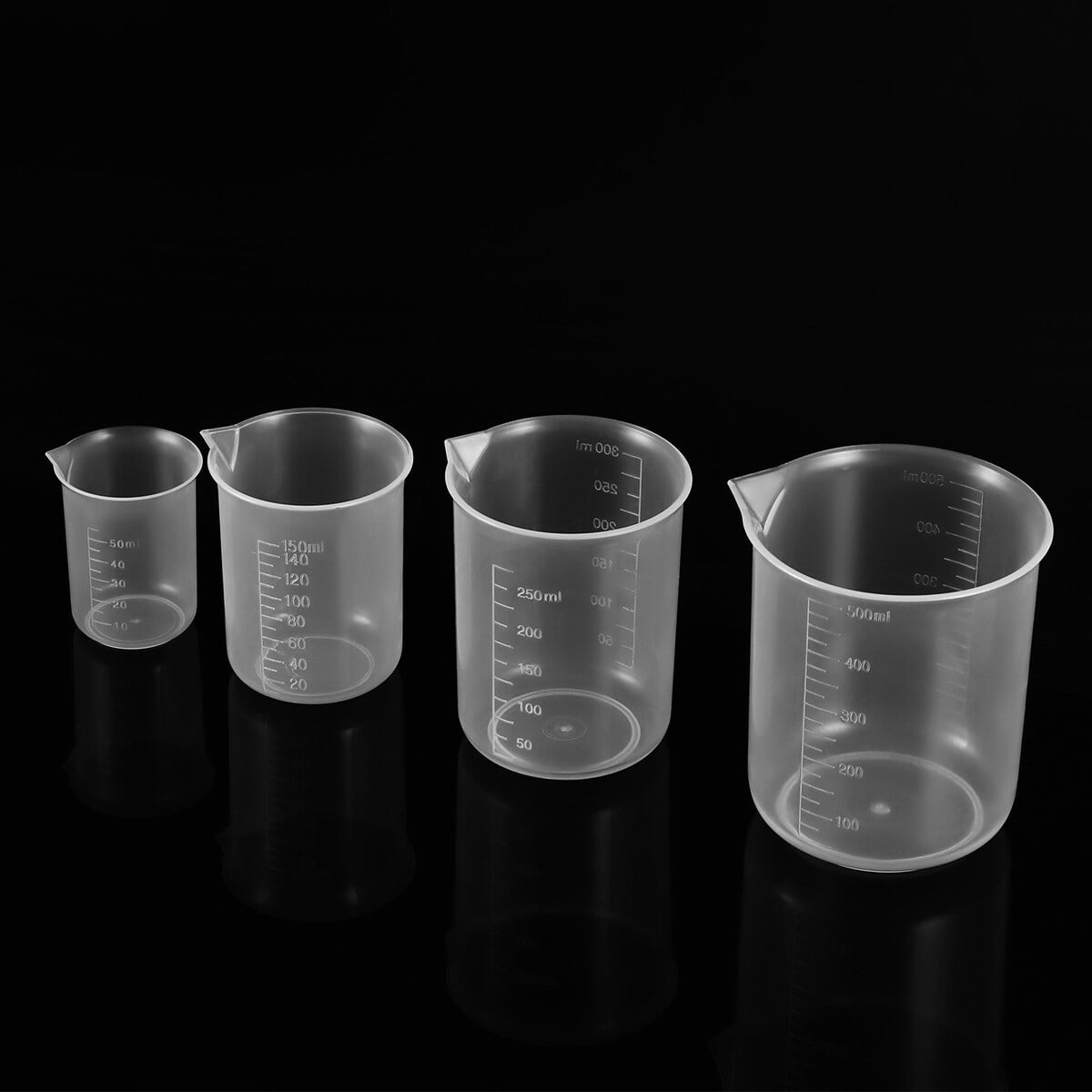 WRISTBIQUE Graduated Lab Beakers Transparent Plastic for Liquid ...