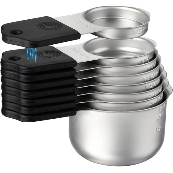 Measuring Cups Set 8 Stainless Steel Stackable Nesting Measuring Cups ...