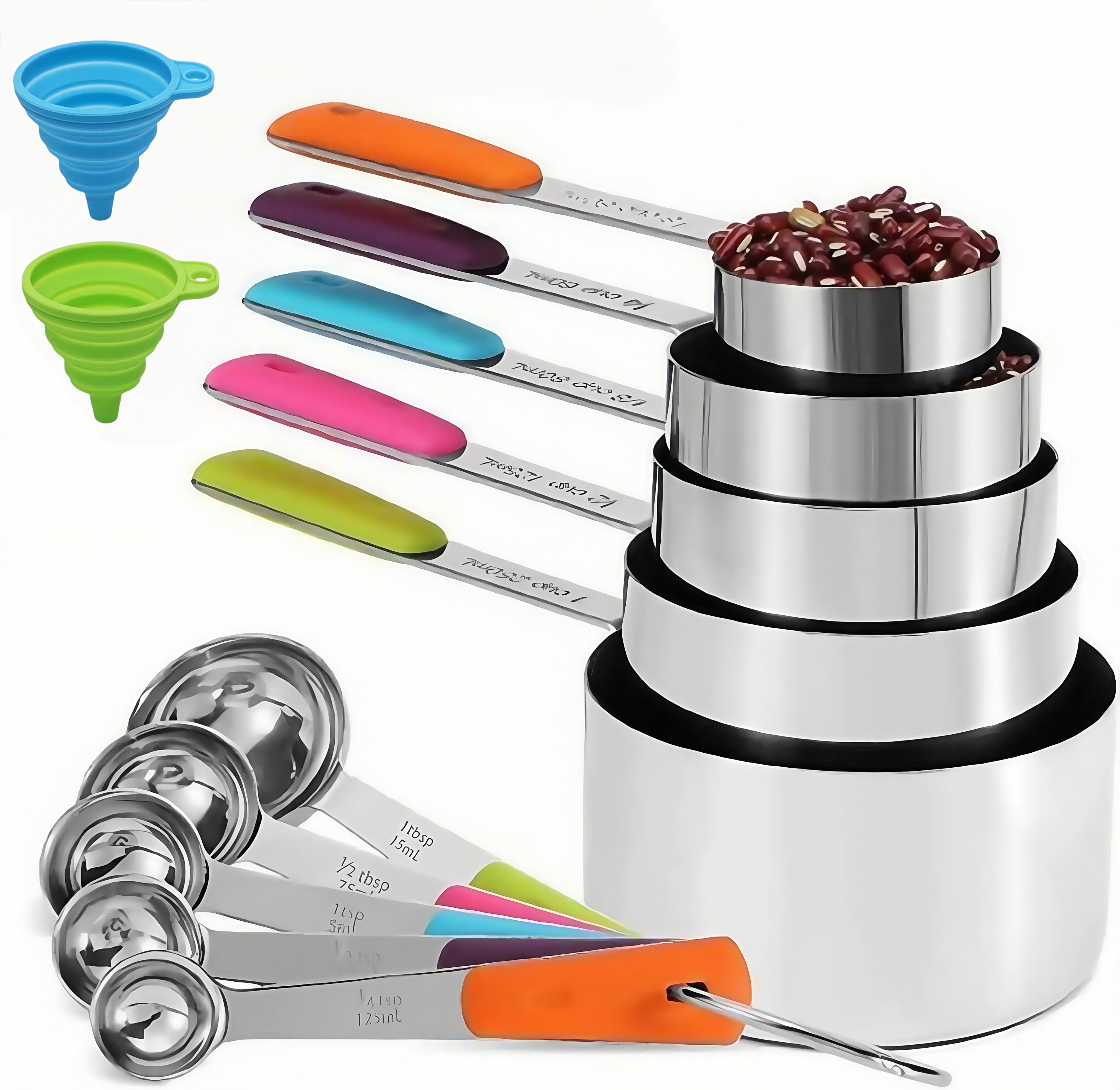 Stainless Steel measuring cups and spoons set ,ODDPC 12 Piece for ...