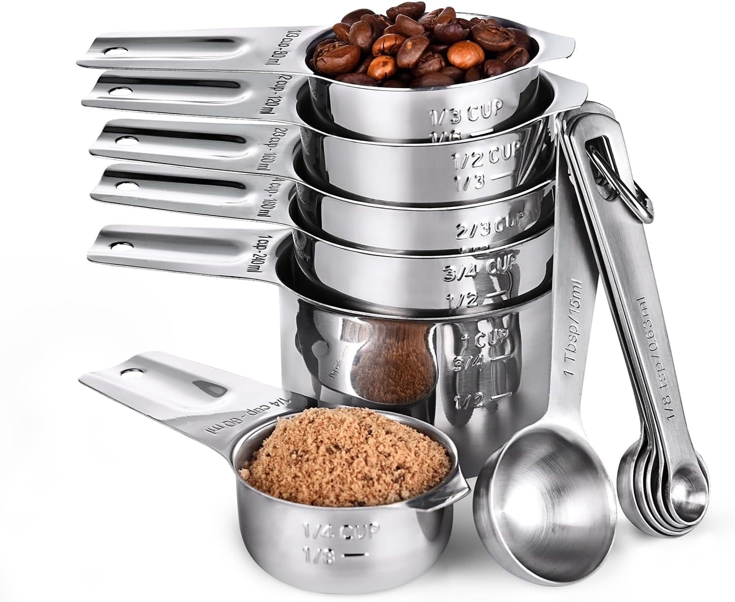 Measuring Cups and Spoons Set: U-Taste 18/8 Stainless Steel Measuring ...