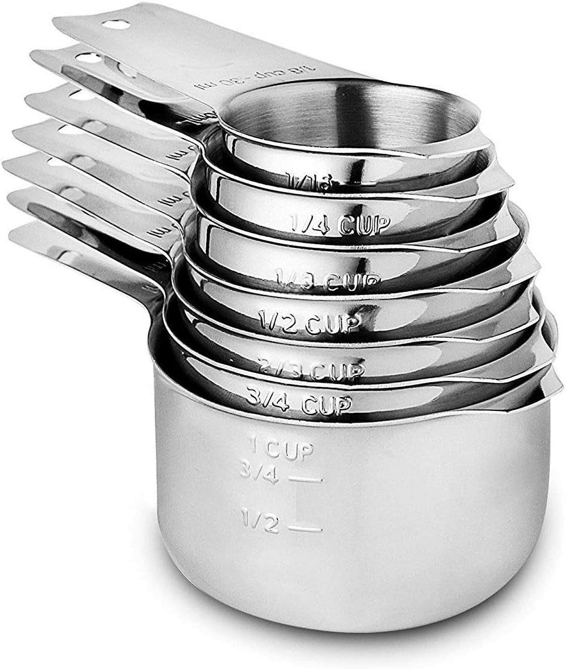 Measuring Cups Stainless Steel 7 Piece Stackable Set for Dry or Liquid ...